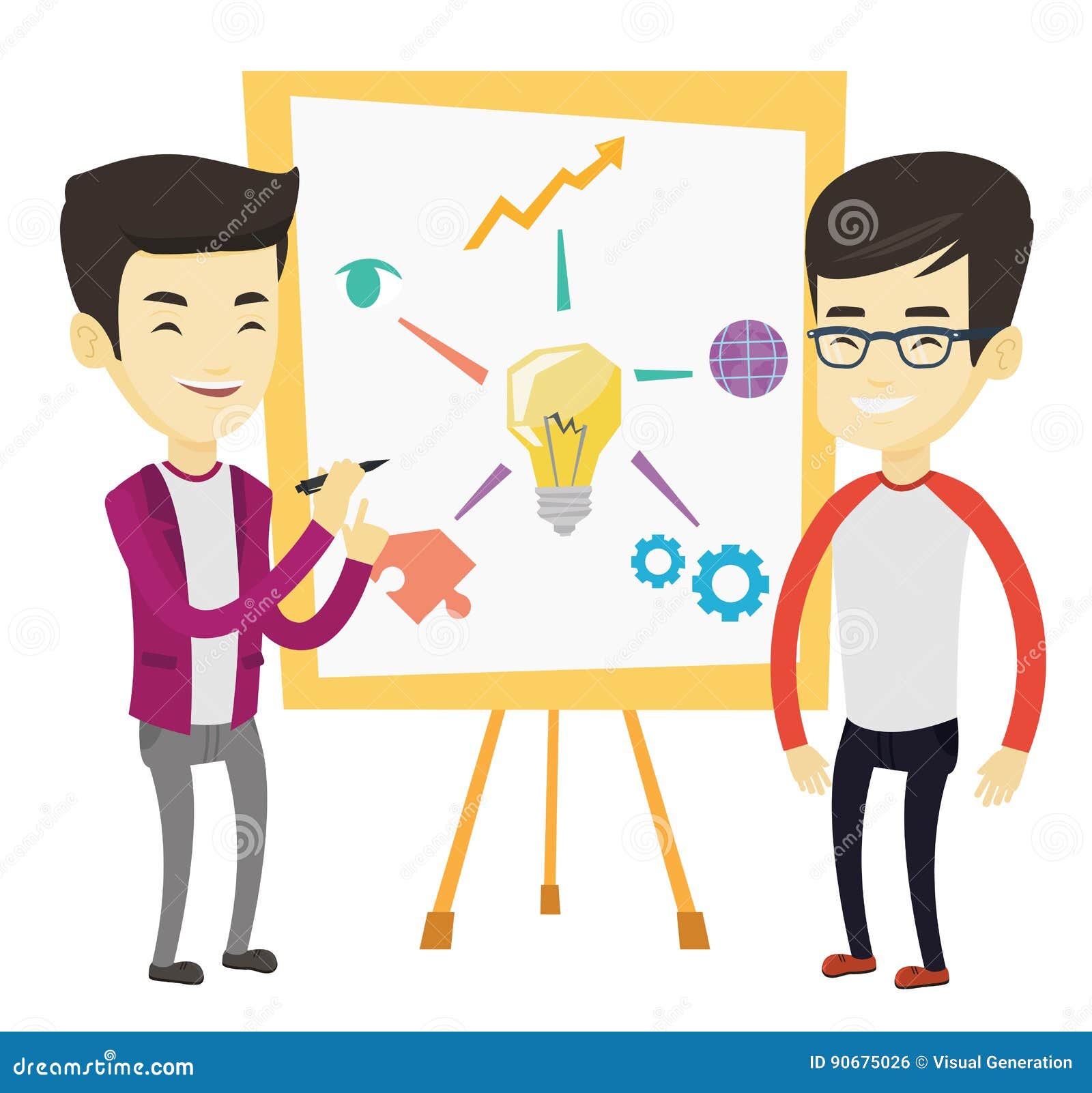 Student Explaining Molecular Formula On Blackboard Vector Illustration ...