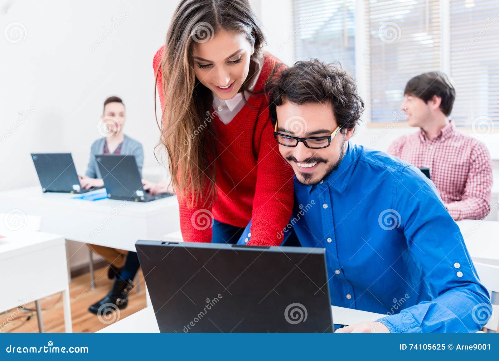 Two Students Discussing Their Work in College Stock Image - Image of ... Two Students Discussing Their Work in College Stock Image - Image of ...