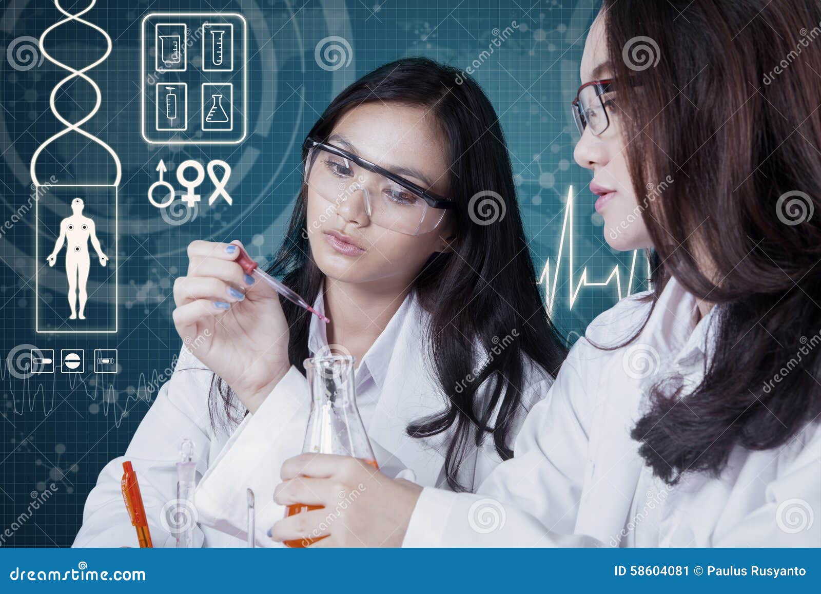 Two Students Doing Experiments in the Lab Stock Image - Image of ...