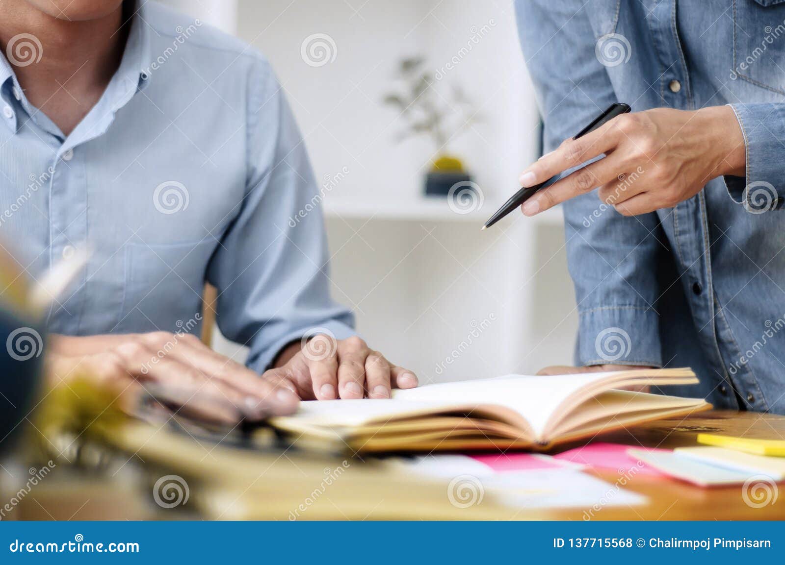Two Students Doing Homework Together at the Home or Class Room Stock ...