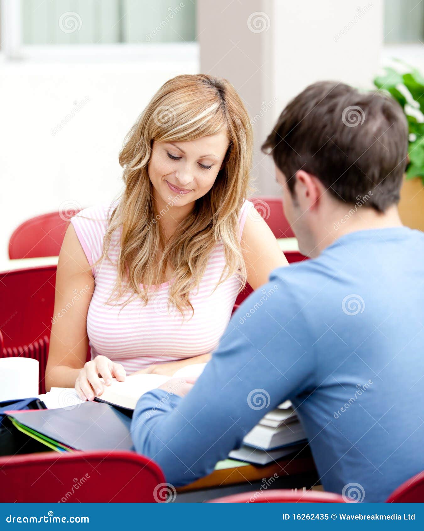 Two Students Doing Their Homework Stock Image - Image of attractive ...