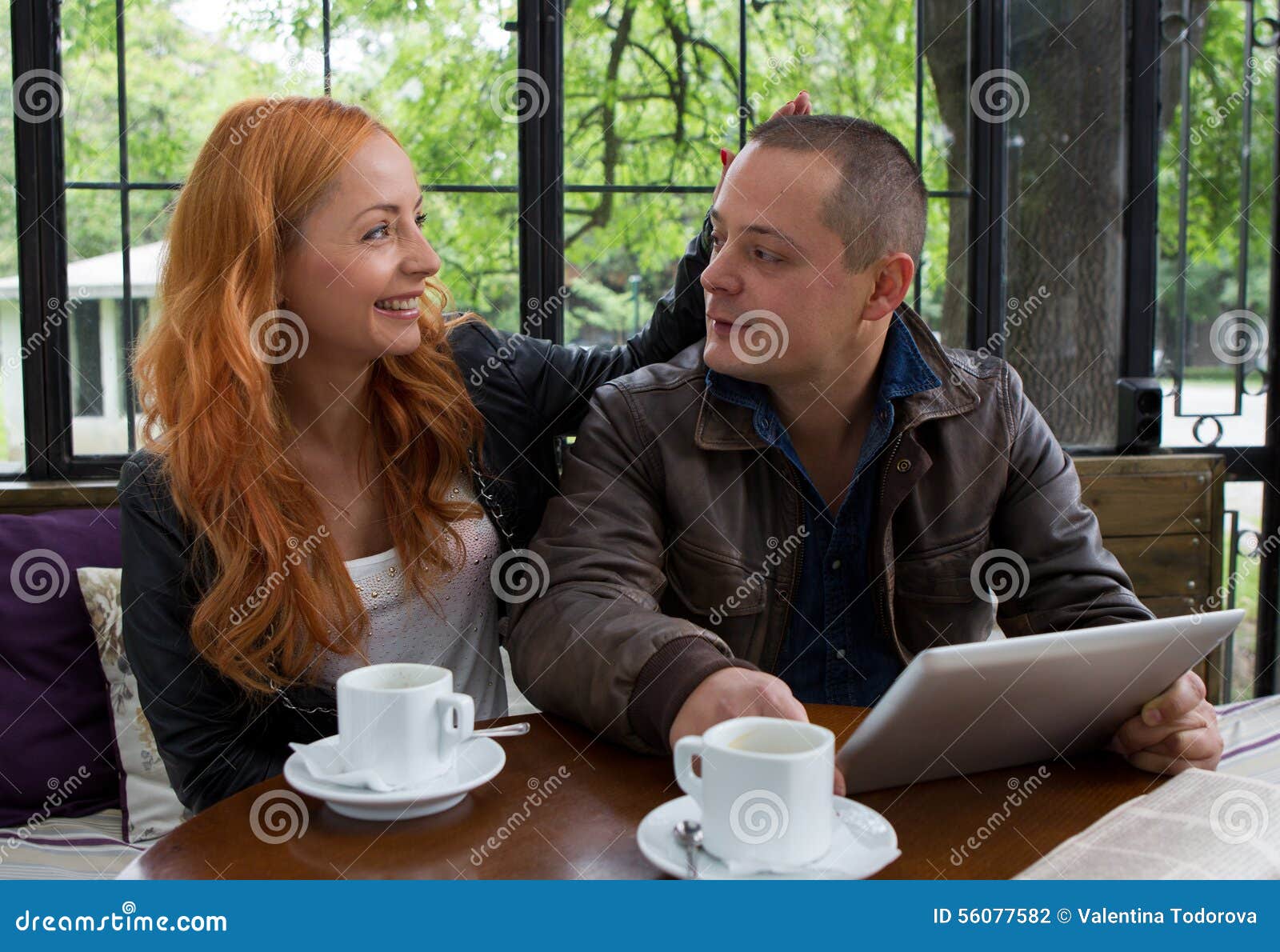 Two Students Drinking Coffee Stock Photo - Image of cheerful, resting ...