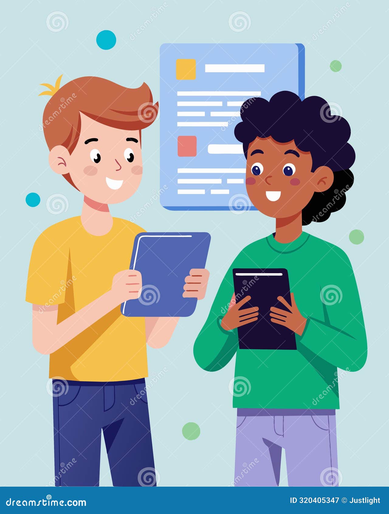 Two Students Excitedly Discussing Their Progress on a Coding Project ...