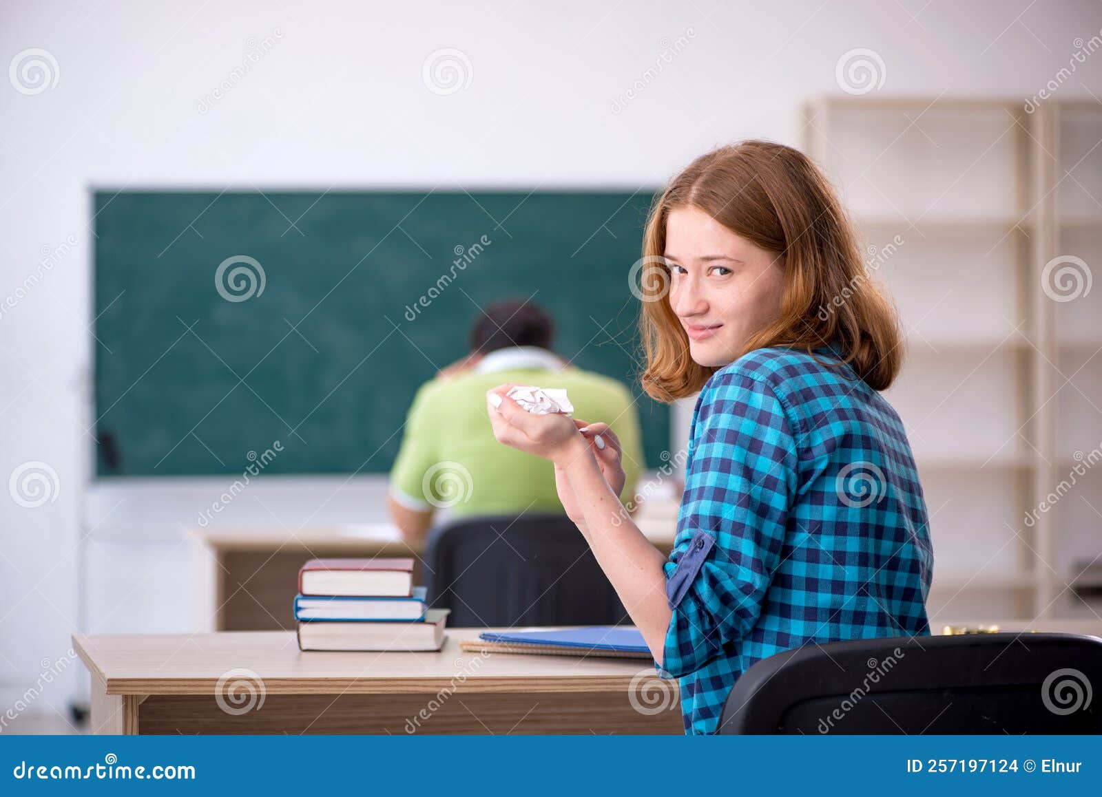 Two Students Having Fun in the Classroom Stock Photo - Image of ...
