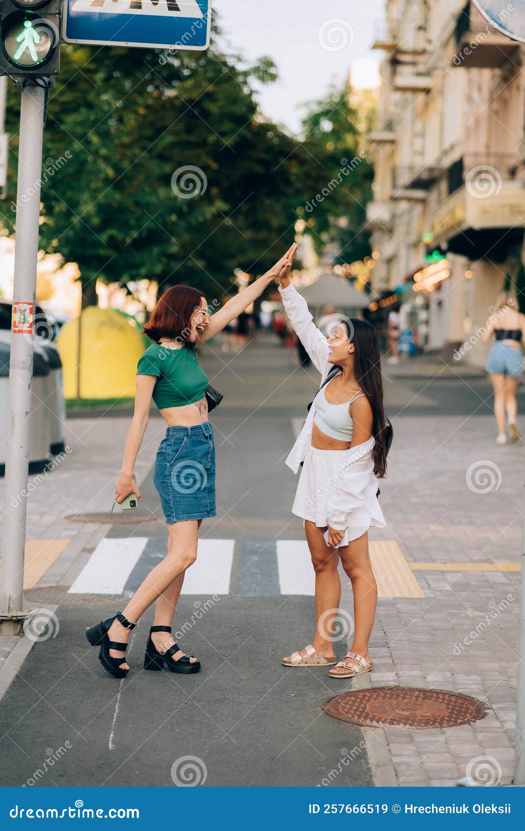 Two Students High Five To Teach Others after Successful Work Together ...