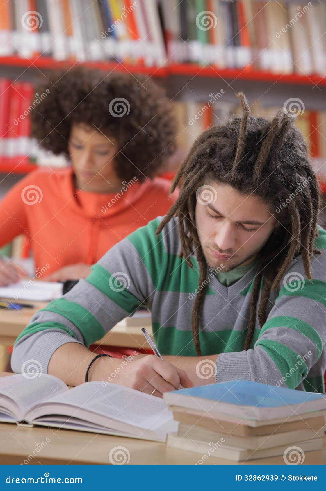 Two students stock image. Image of learning, school, book - 32862939