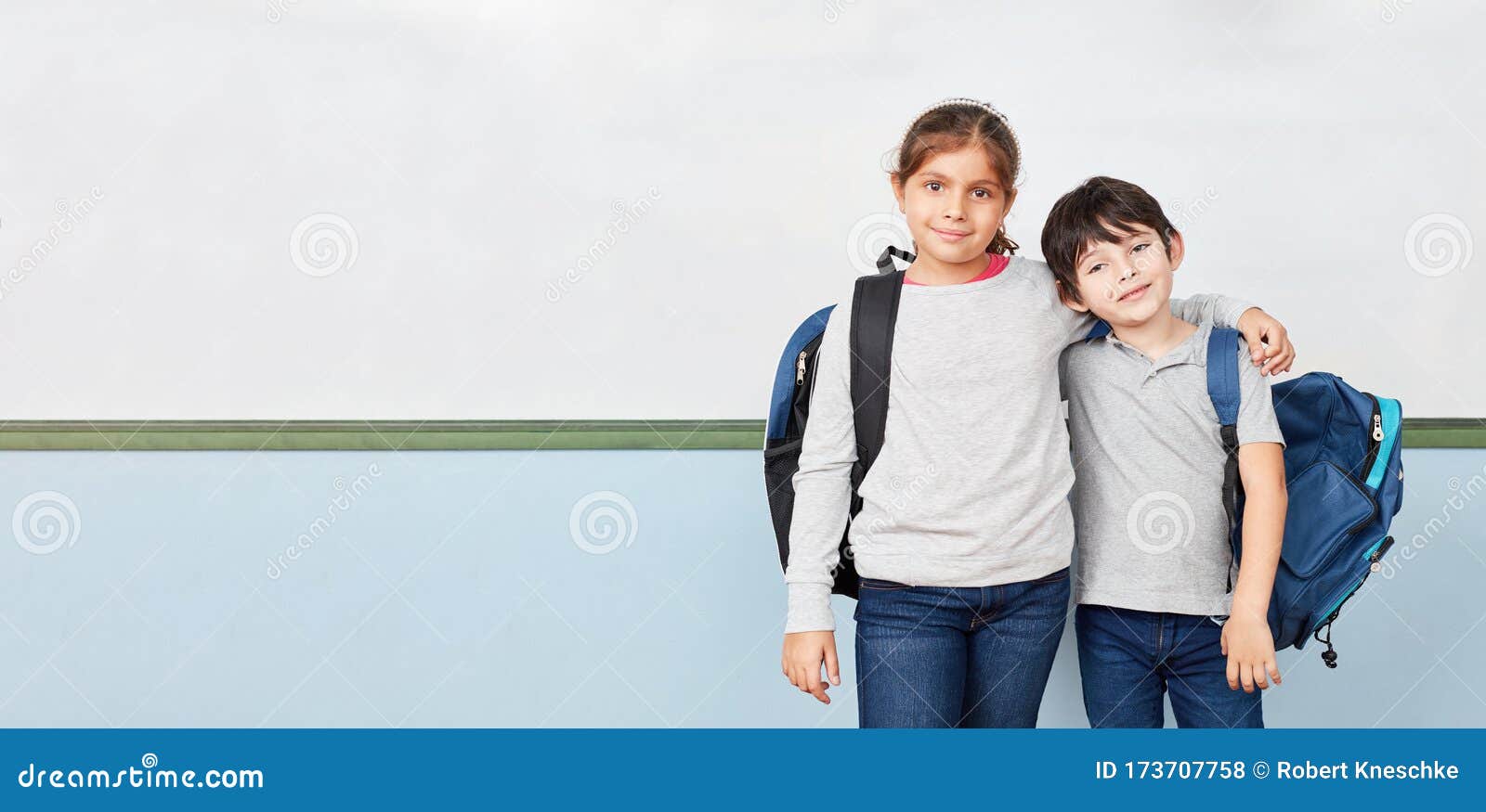 Two Pupils of a Primary School Stock Photo - Image of children ...