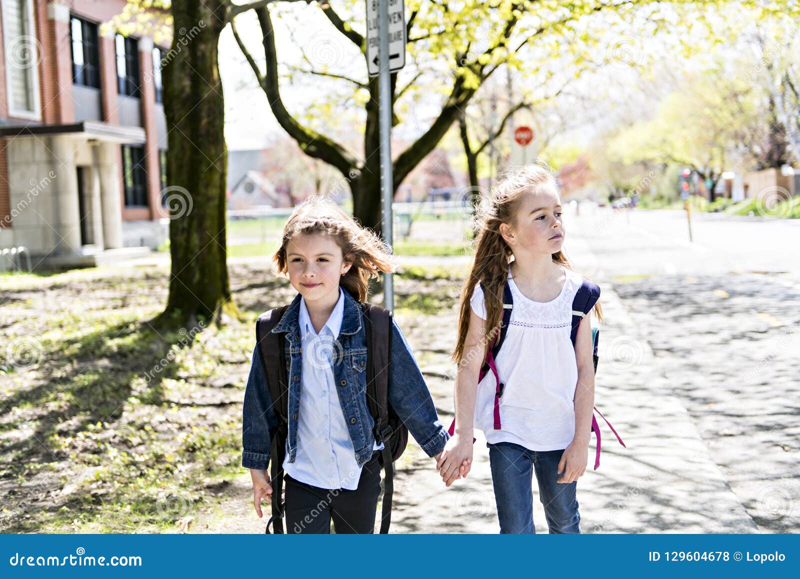 Two Students Outside at School Standing Together Stock Photo - Image of ...