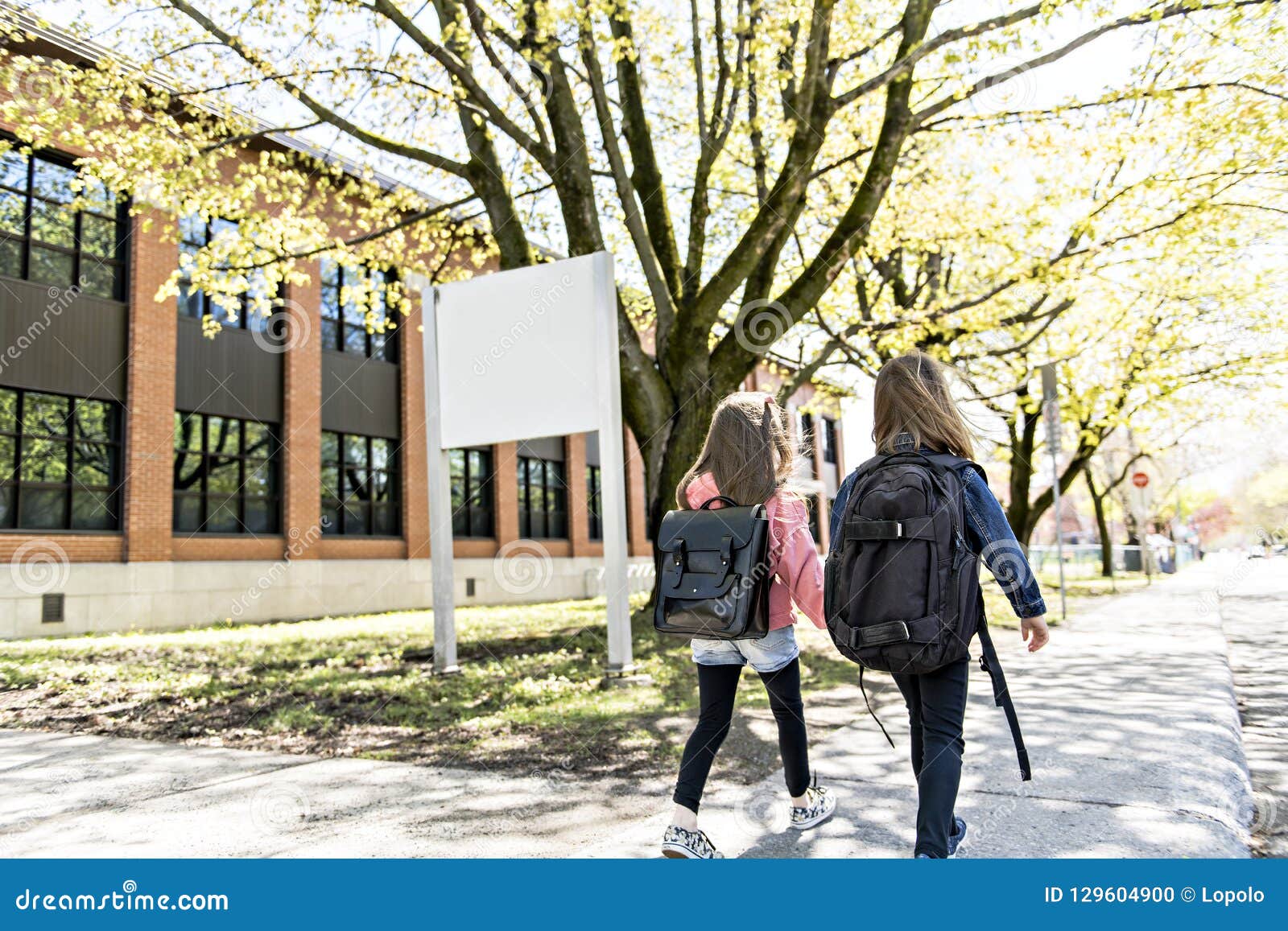 Two Students Outside at School Standing Together Stock Photo - Image of ...