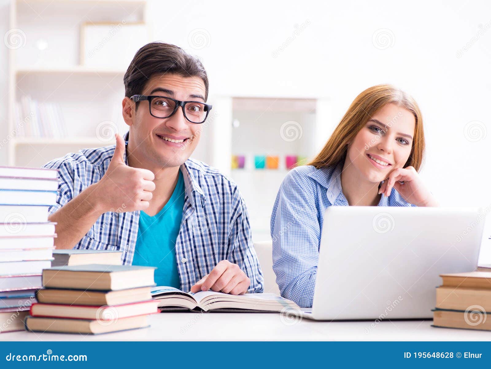 Two Students Preparing To School Exams Stock Photo - Image of exams ...