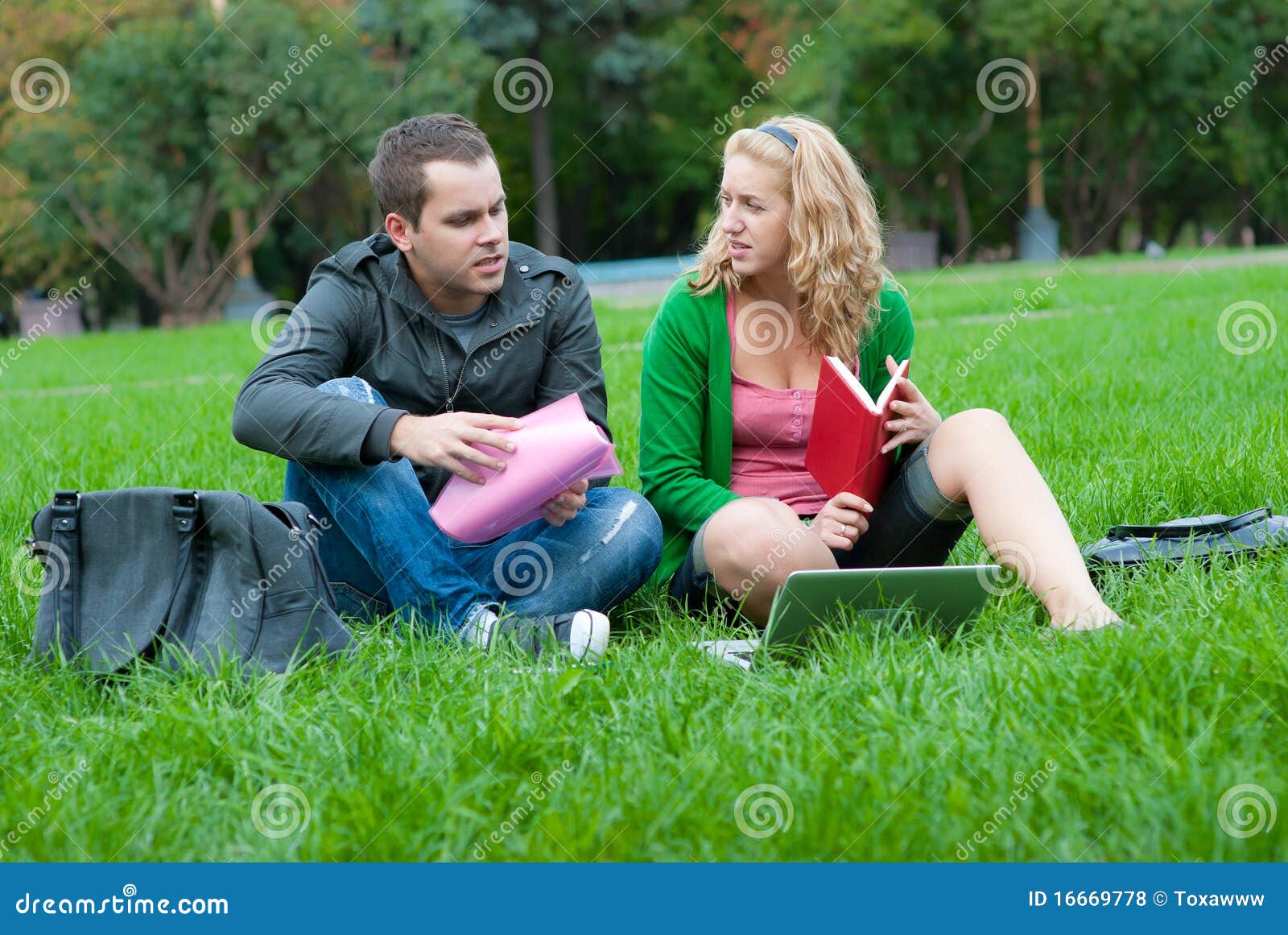 Two Students Relax and Talking Stock Photo - Image of person, college: 16669778