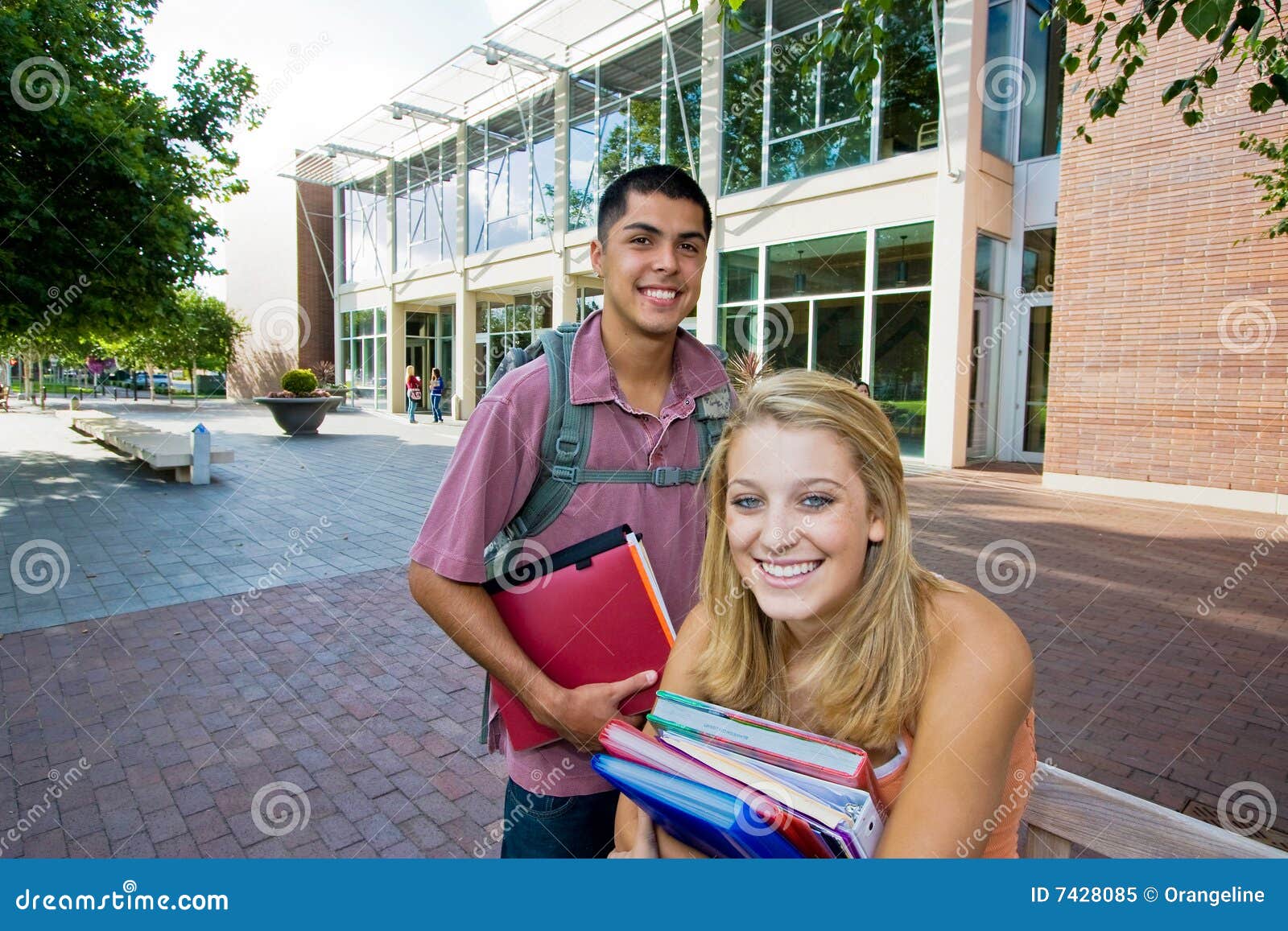 Two Students at School stock image. Image of school, adorable - 7428085
