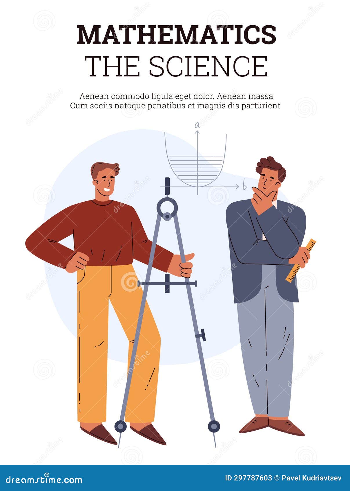 Two Students or Scientists with Huge Compass Mathematician and ...