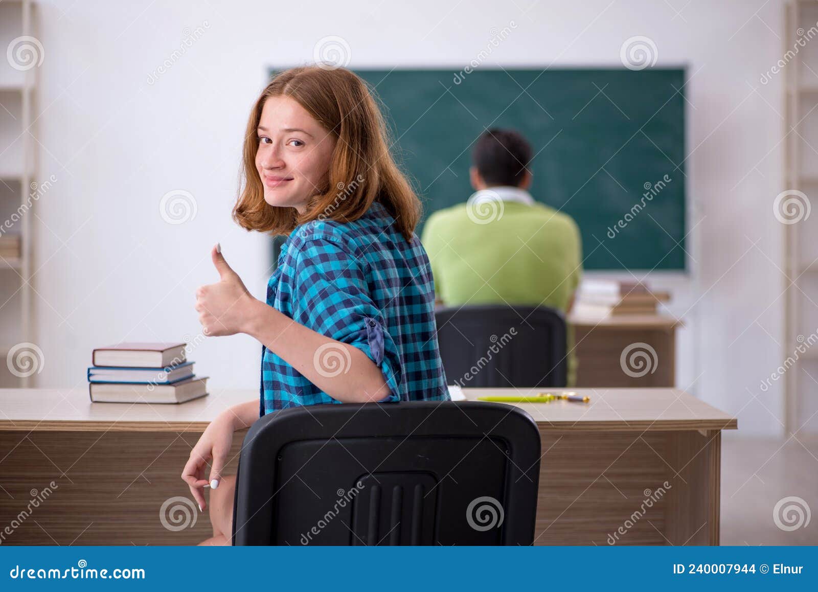 Two Students Sitting in the Classroom Stock Photo - Image of class ...