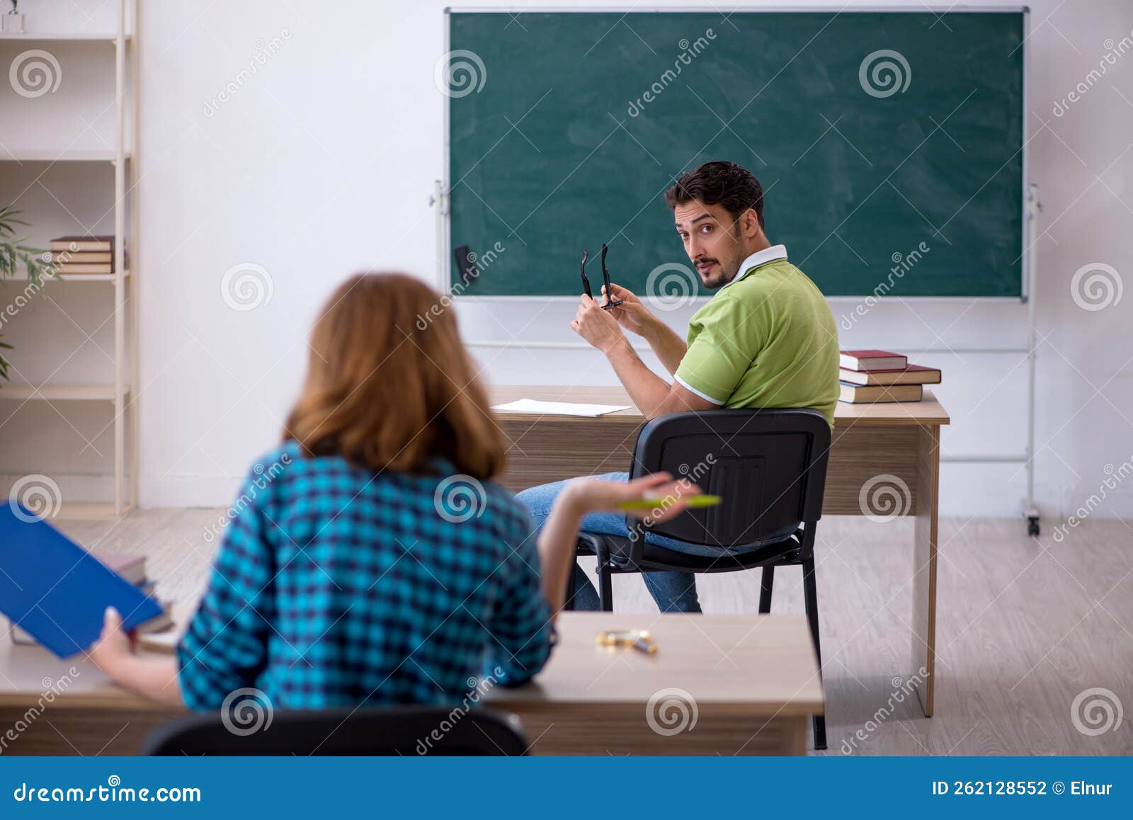 Two Students Sitting in the Classroom Stock Photo - Image of learn ...