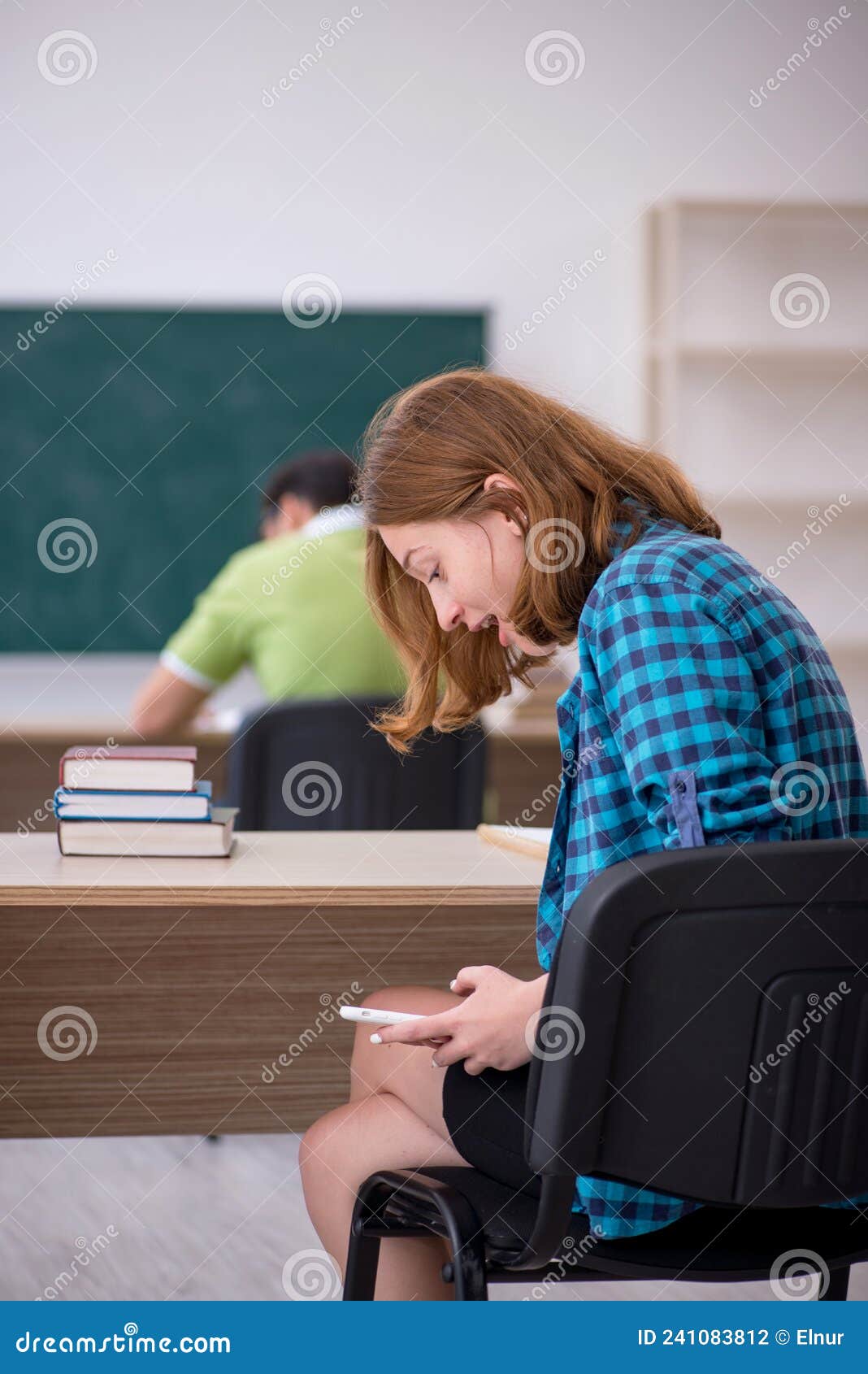 Two Students Sitting in the Classroom Stock Photo - Image of cheater ...