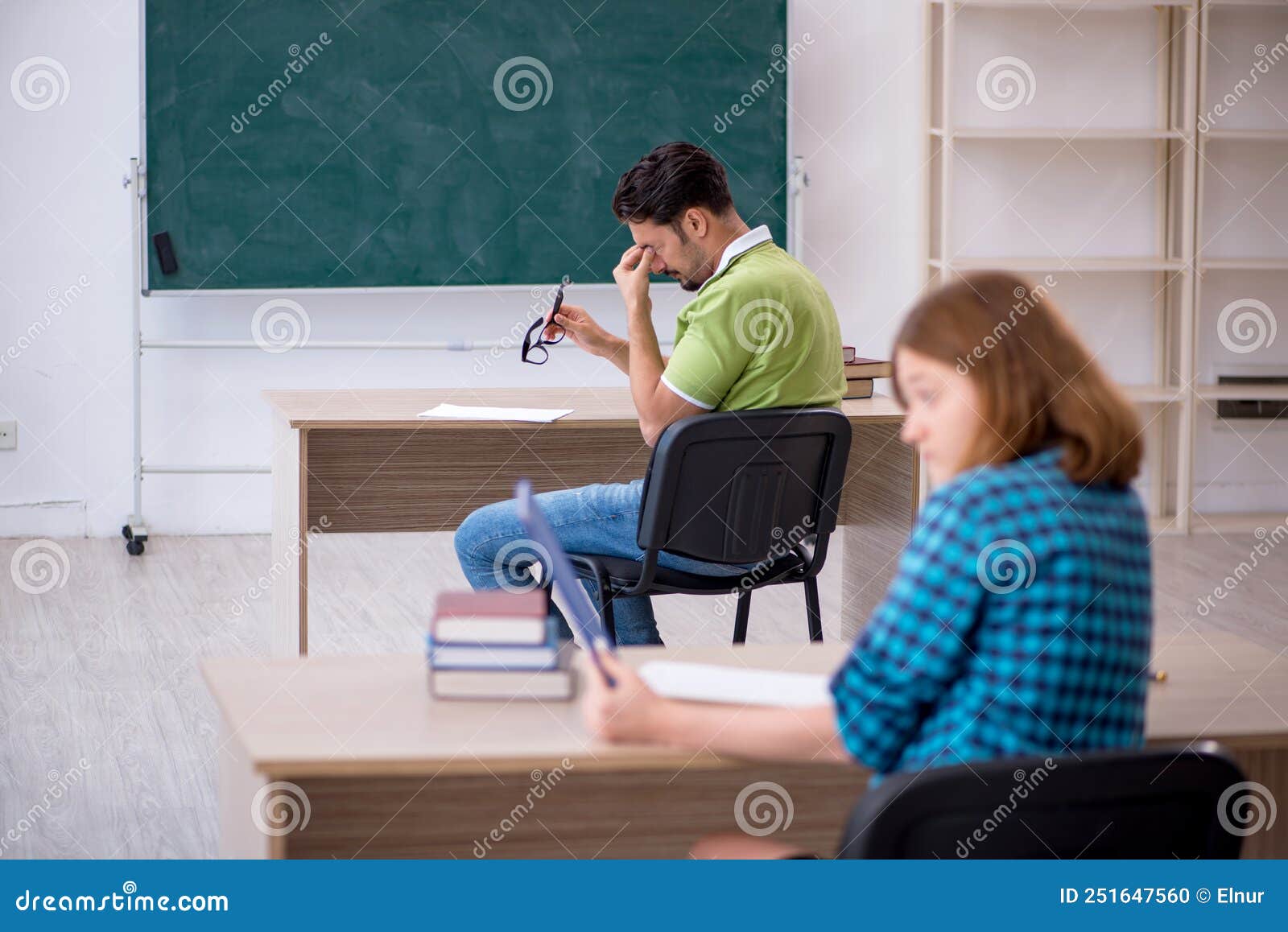 Two Students Sitting in the Classroom Stock Photo - Image of education ...