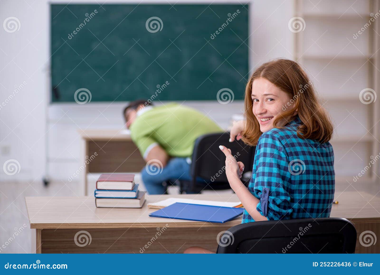 Two Students Sitting in the Classroom Stock Photo - Image of exhausted ...