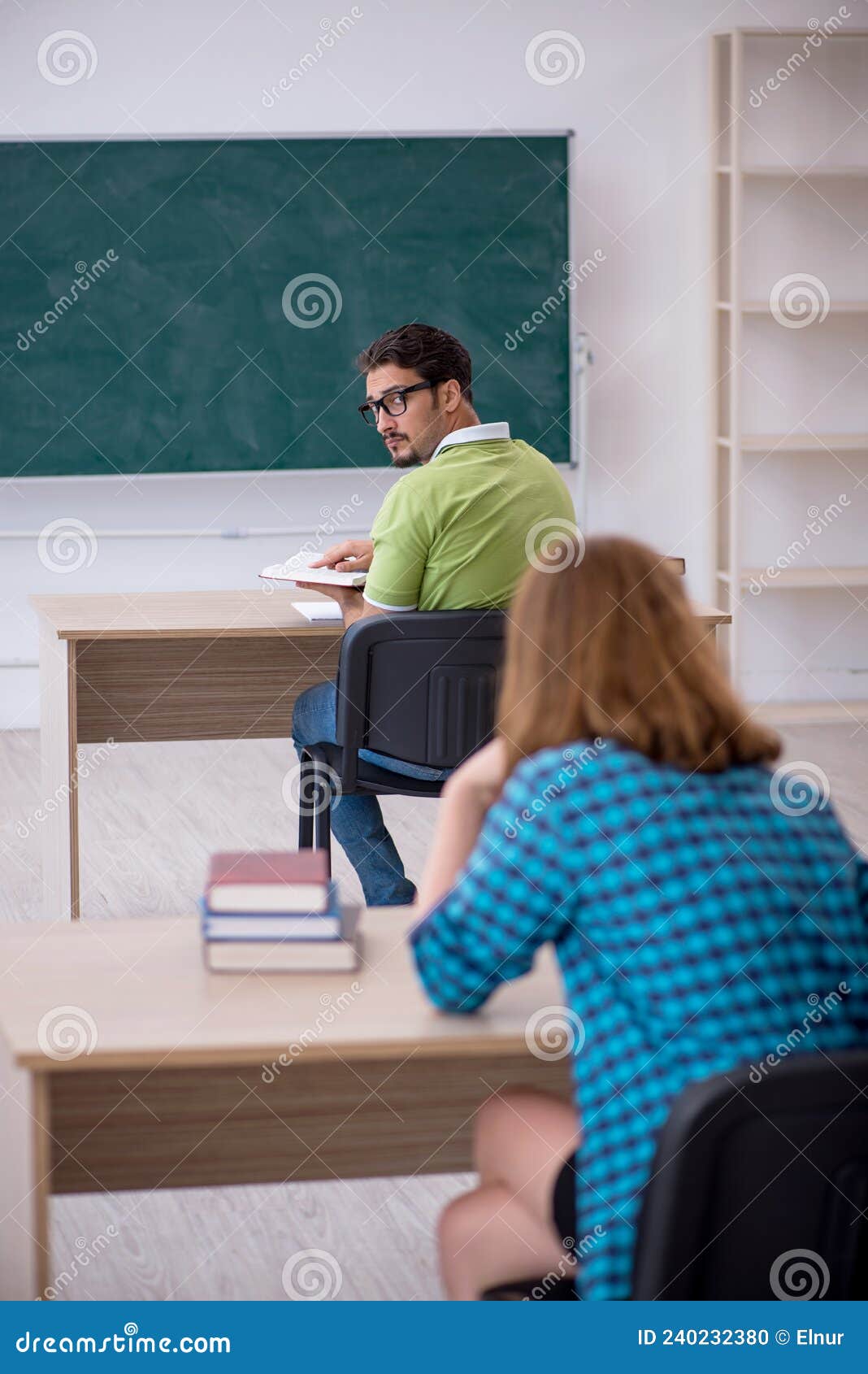 Two Students Sitting in the Classroom Stock Photo - Image of lesson ...