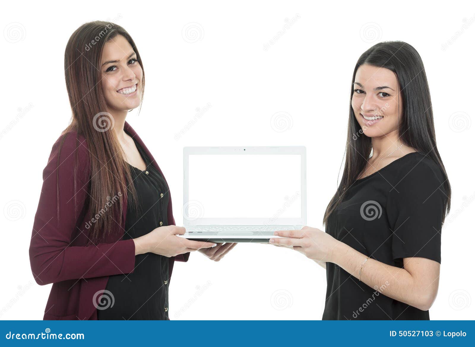 Two students work computer stock image. Image of people - 50527103