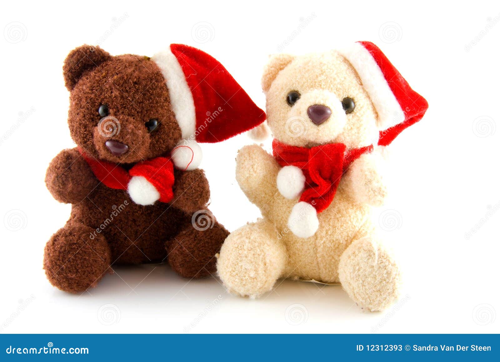 Two Stuffed Christmas Bears Stock Image - Image of stuffed, isolated ...