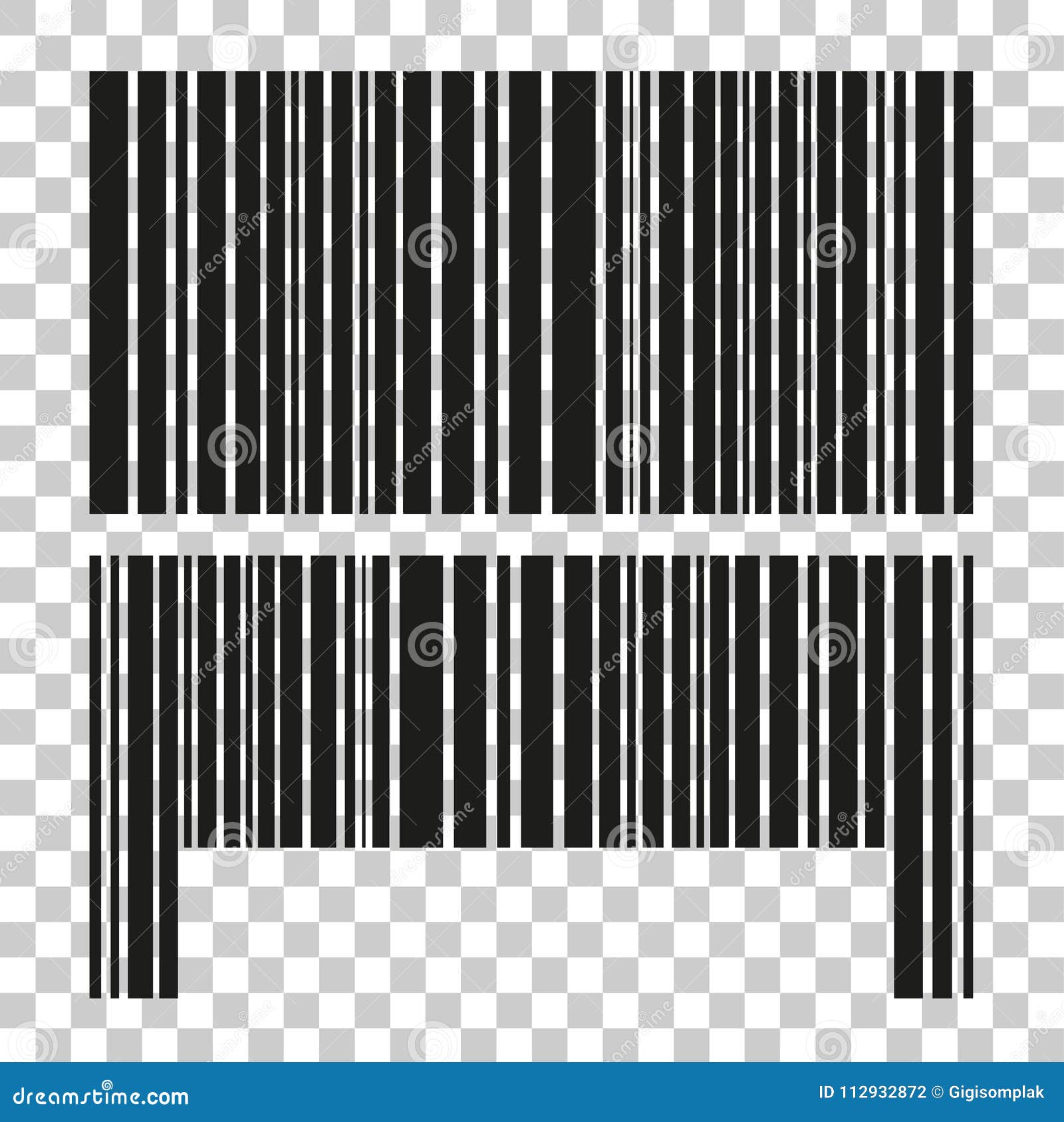 Two Style of Fake Bar Code, at Transparent Effect Background Stock ...