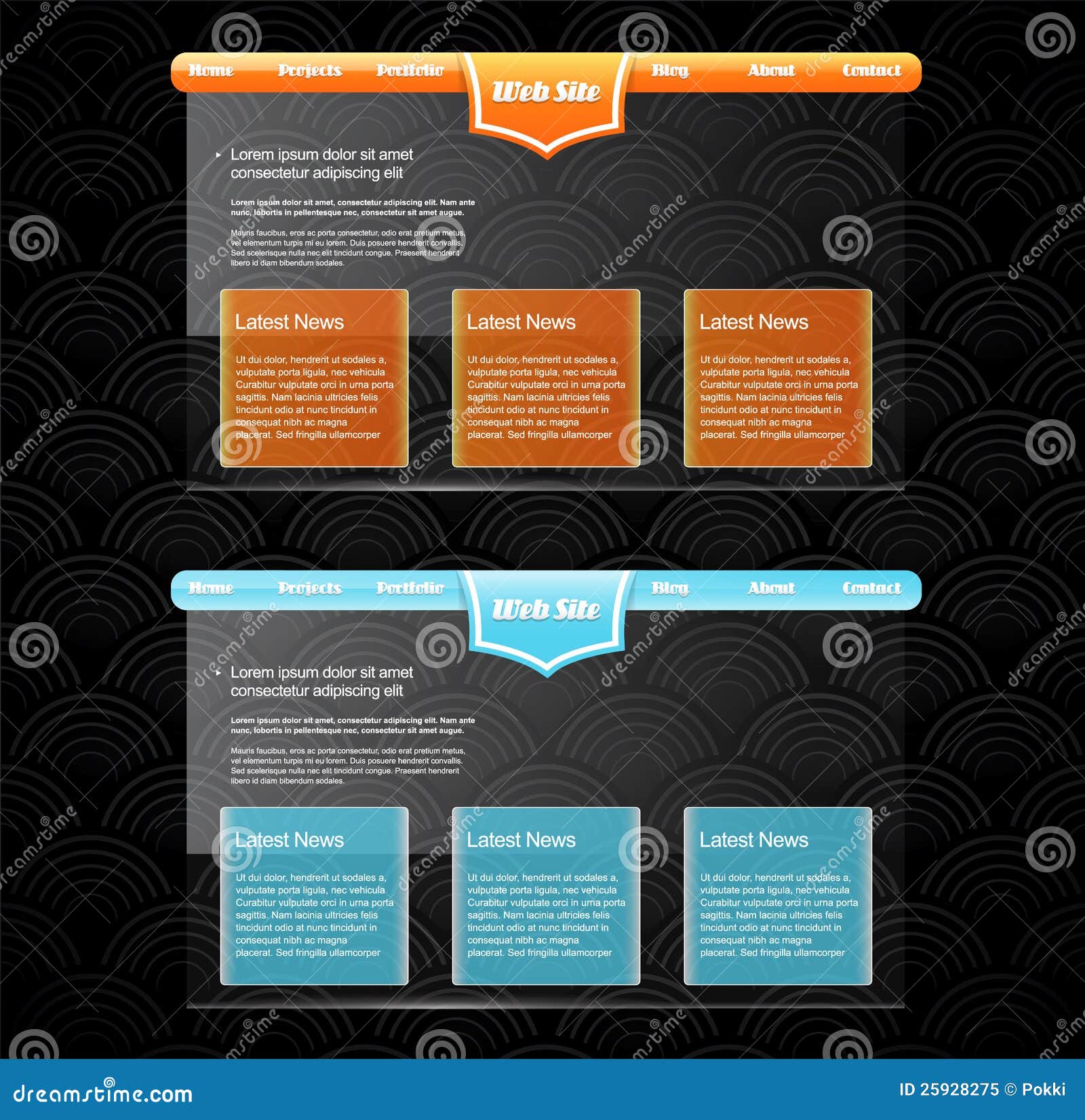 Two Stylish Website Templates. Stock Vector - Illustration of clean ...