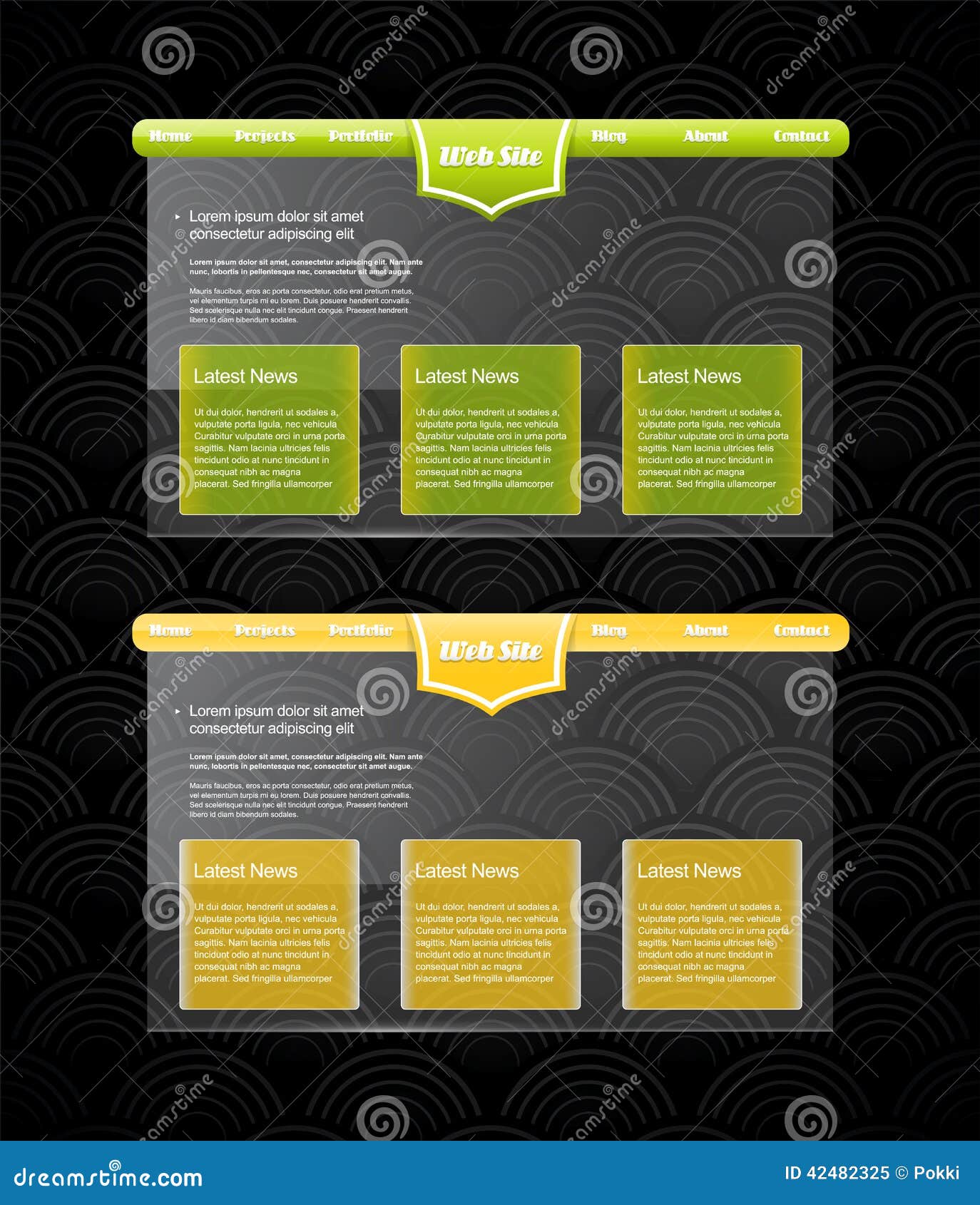 Two Stylish Website Templates. Stock Vector - Illustration of computer ...