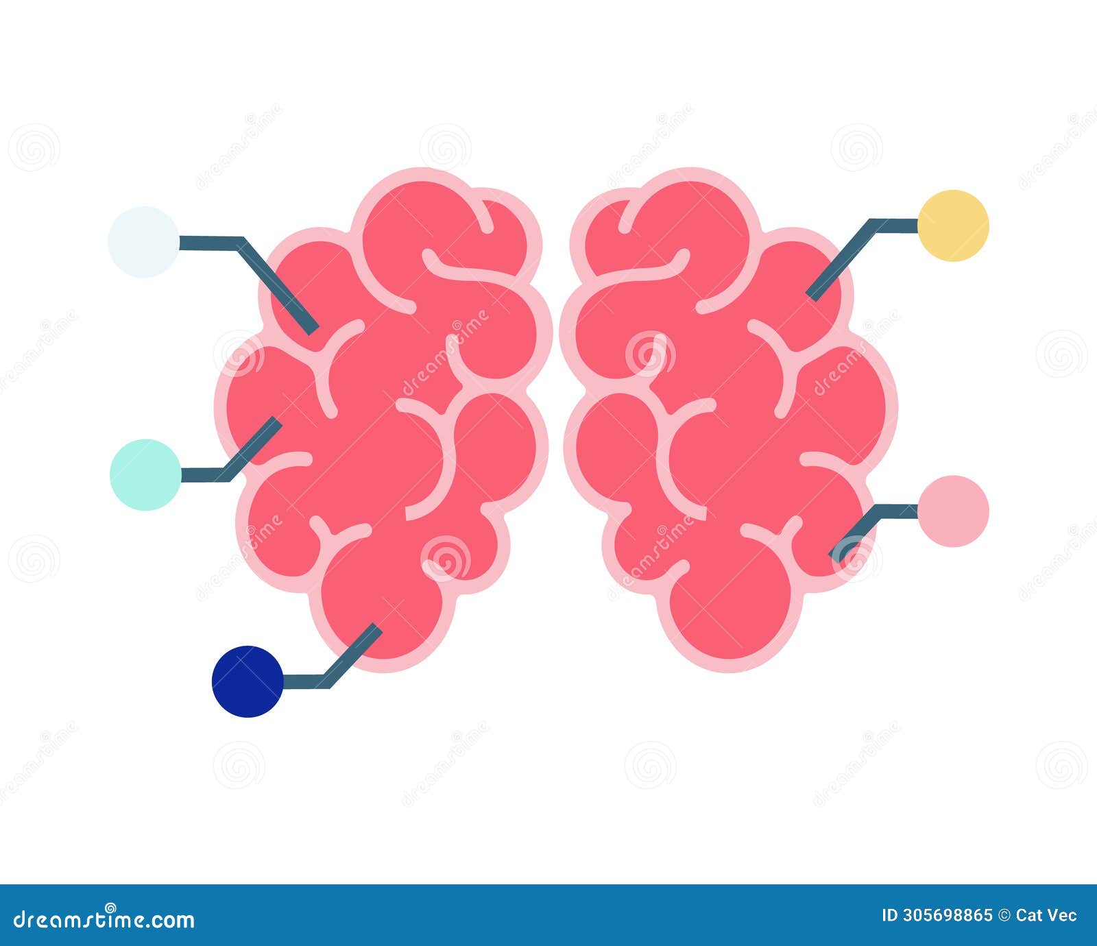 Two Stylized Human Brains with Connections, Symbolizing Networking or ...