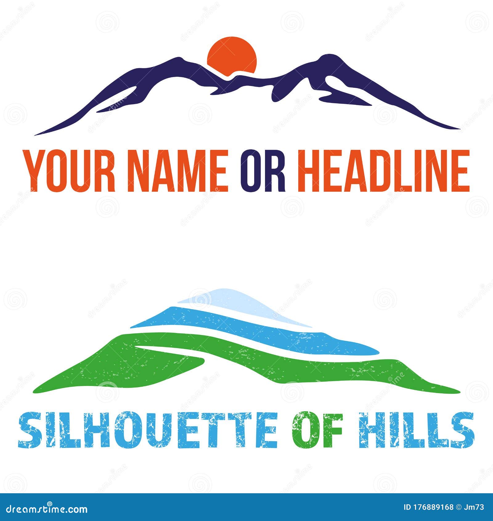 Two Stylized Illustrations of Abstract Hills Stock Vector ...