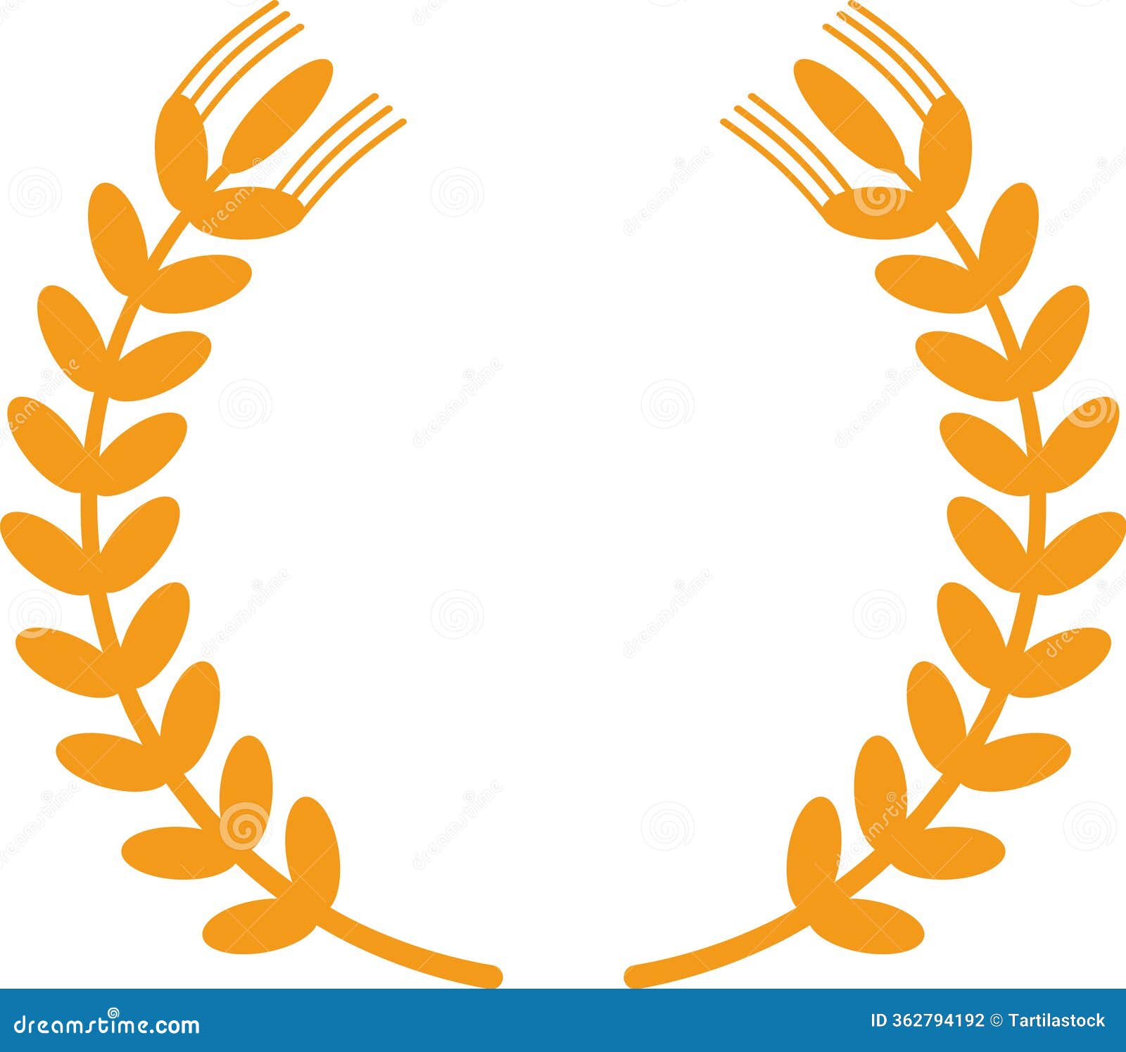 Two Stylized Wheat Stalks are Forming a Semicircle Framing an Empty ...