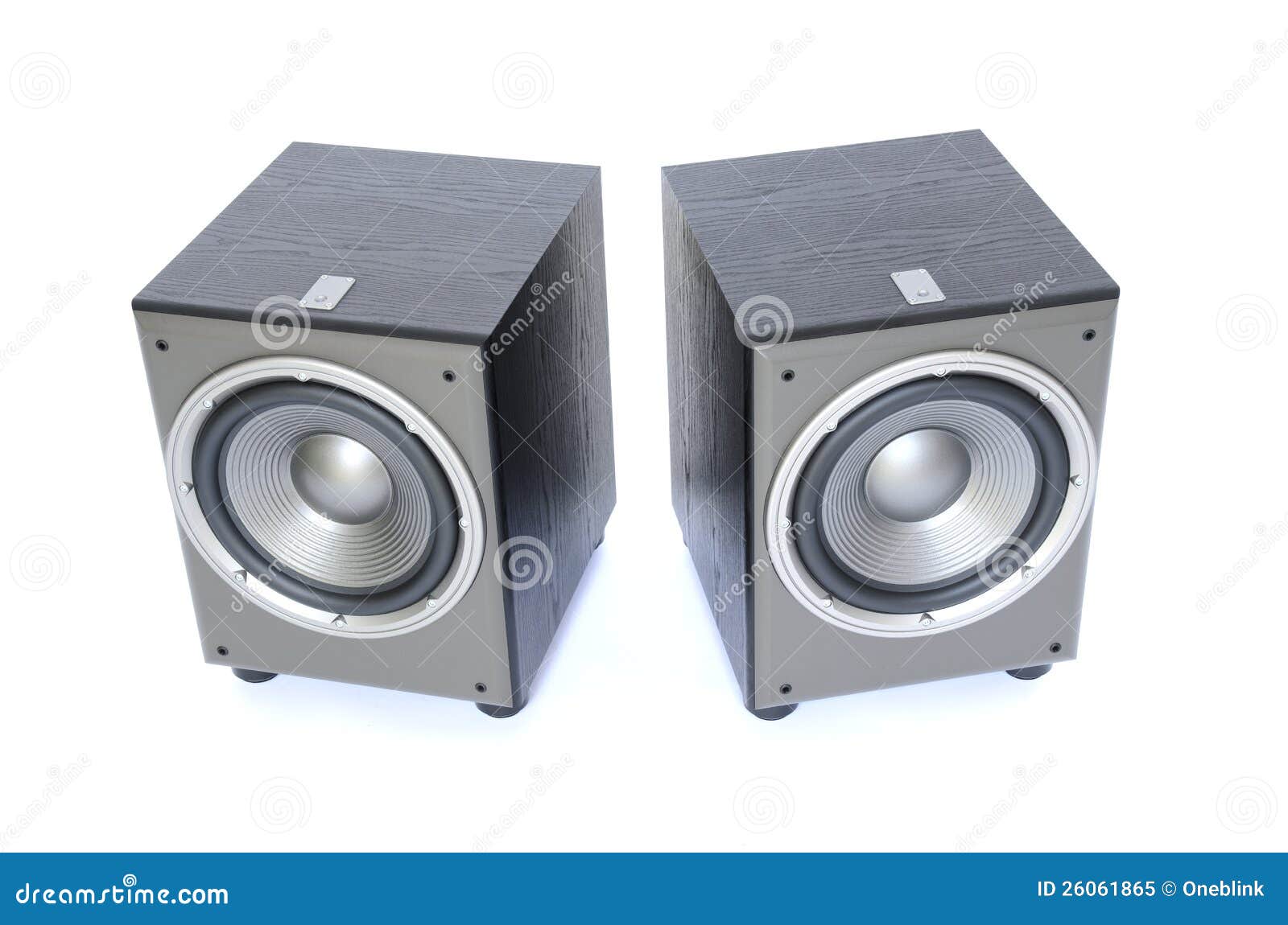 Two sub-woofers stock image. Image of sound, modern, power - 26061865