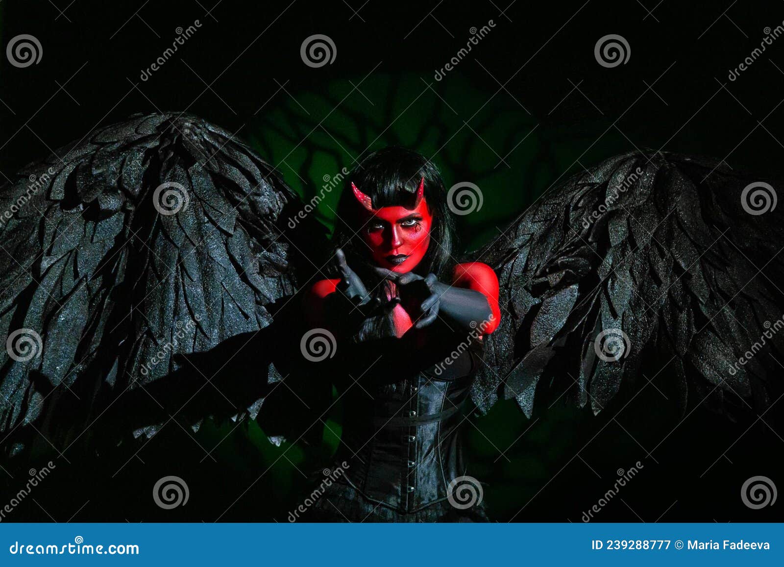 Lady Demon, Creative Photosession Stock Image - Image of girl, face ...