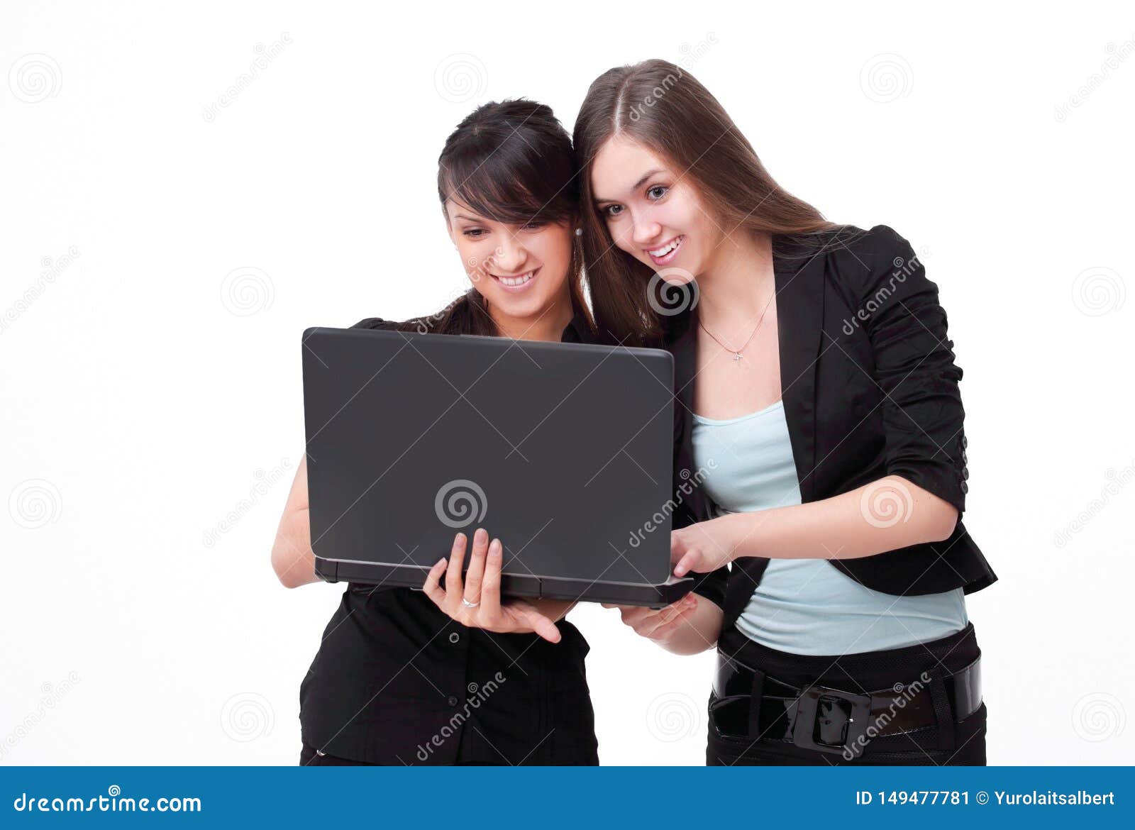 Two Successful Employees Looking at Laptop Screen Stock Image - Image ...