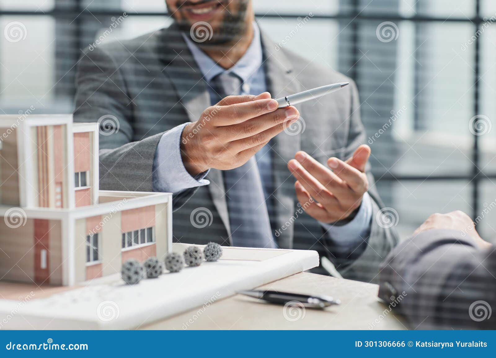 Two Successful People are Discussing a House Construction Project ...