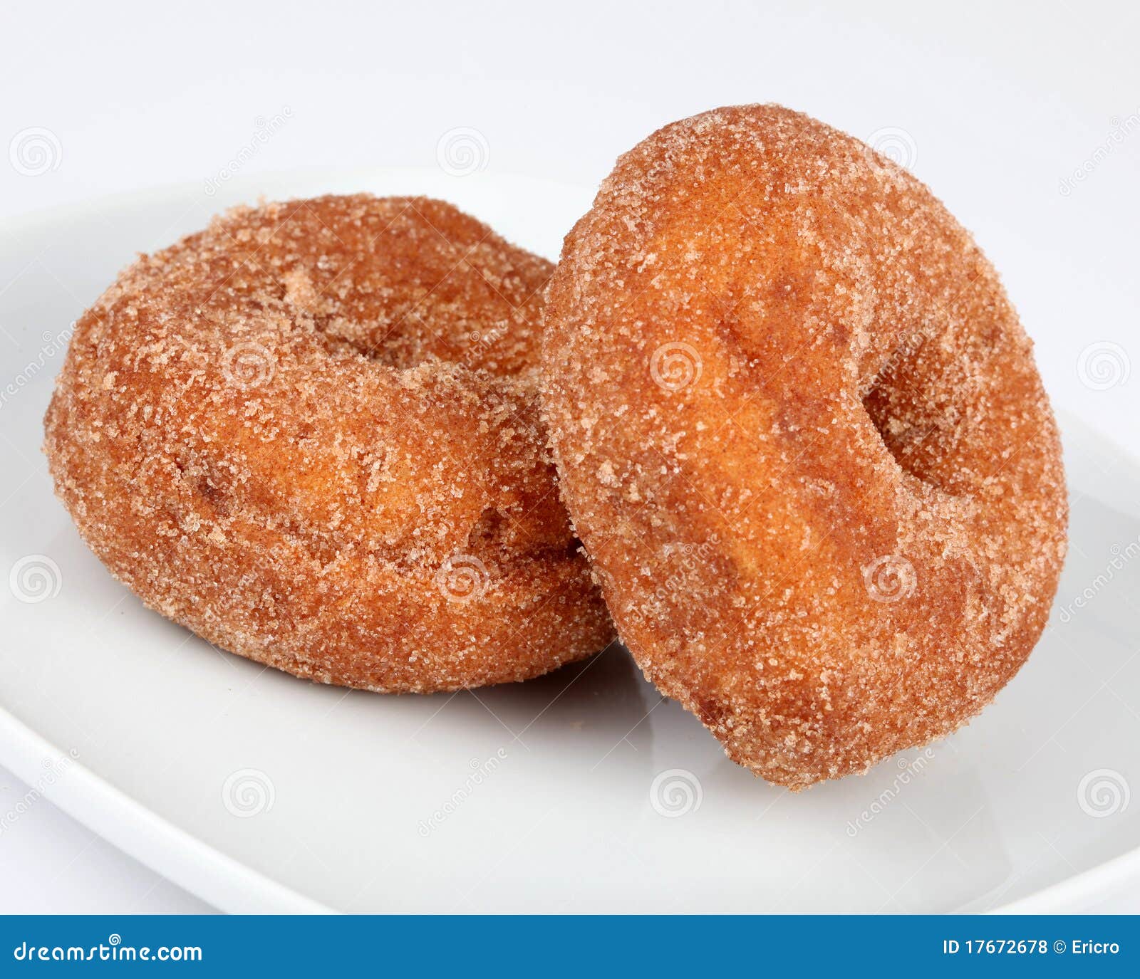Two Sugared Doughnuts stock photo. Image of covered, sugar - 17672678