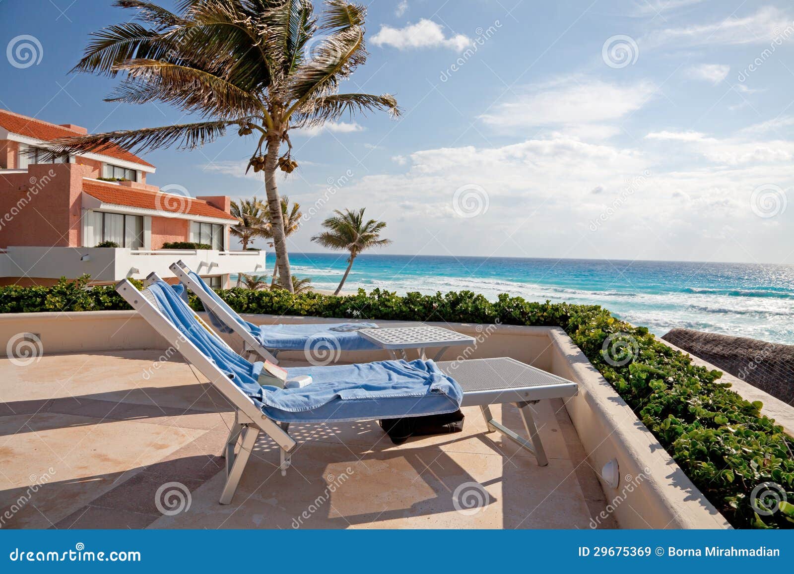 Two Sunbathing Chairs Toward the Ocean Stock Image - Image of ...