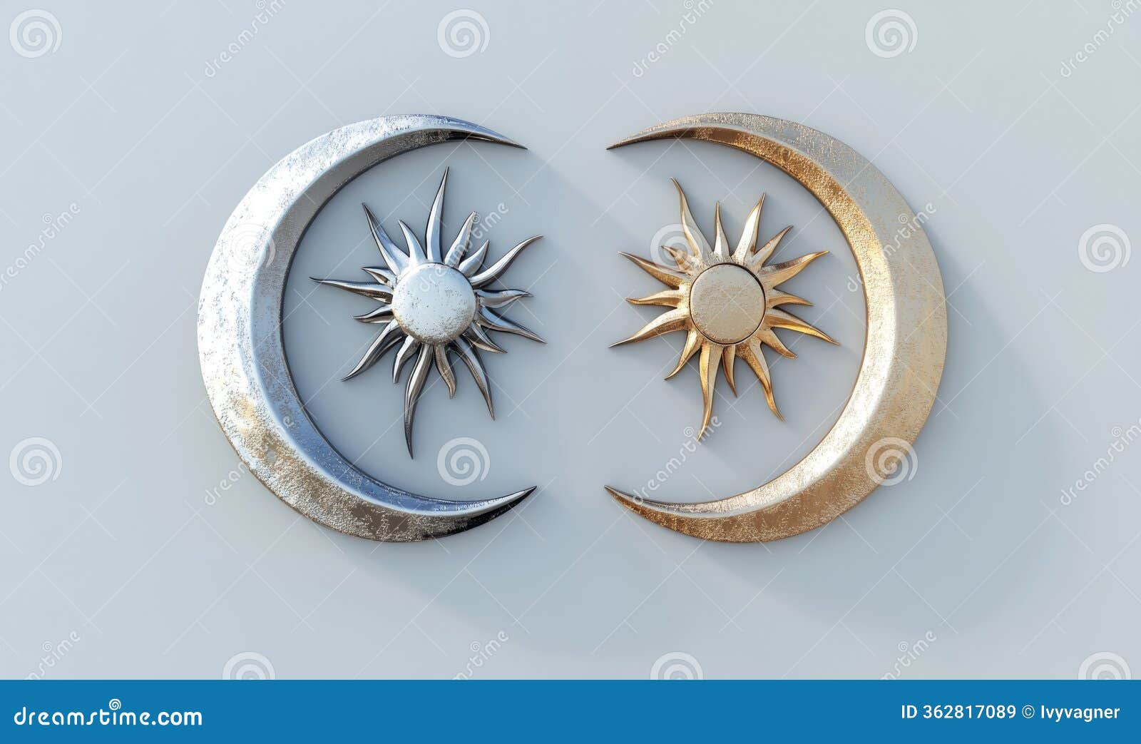 Two Suns and a Moon are Shown in a Close Up Stock Illustration ...