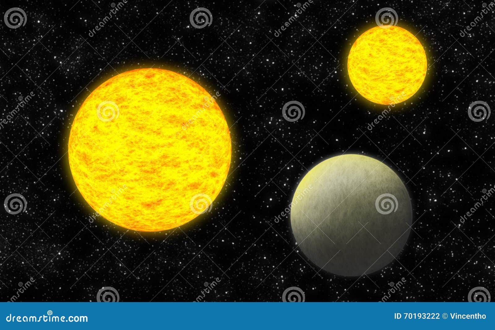 Two Suns stock illustration. Illustration of planetarium - 70193222