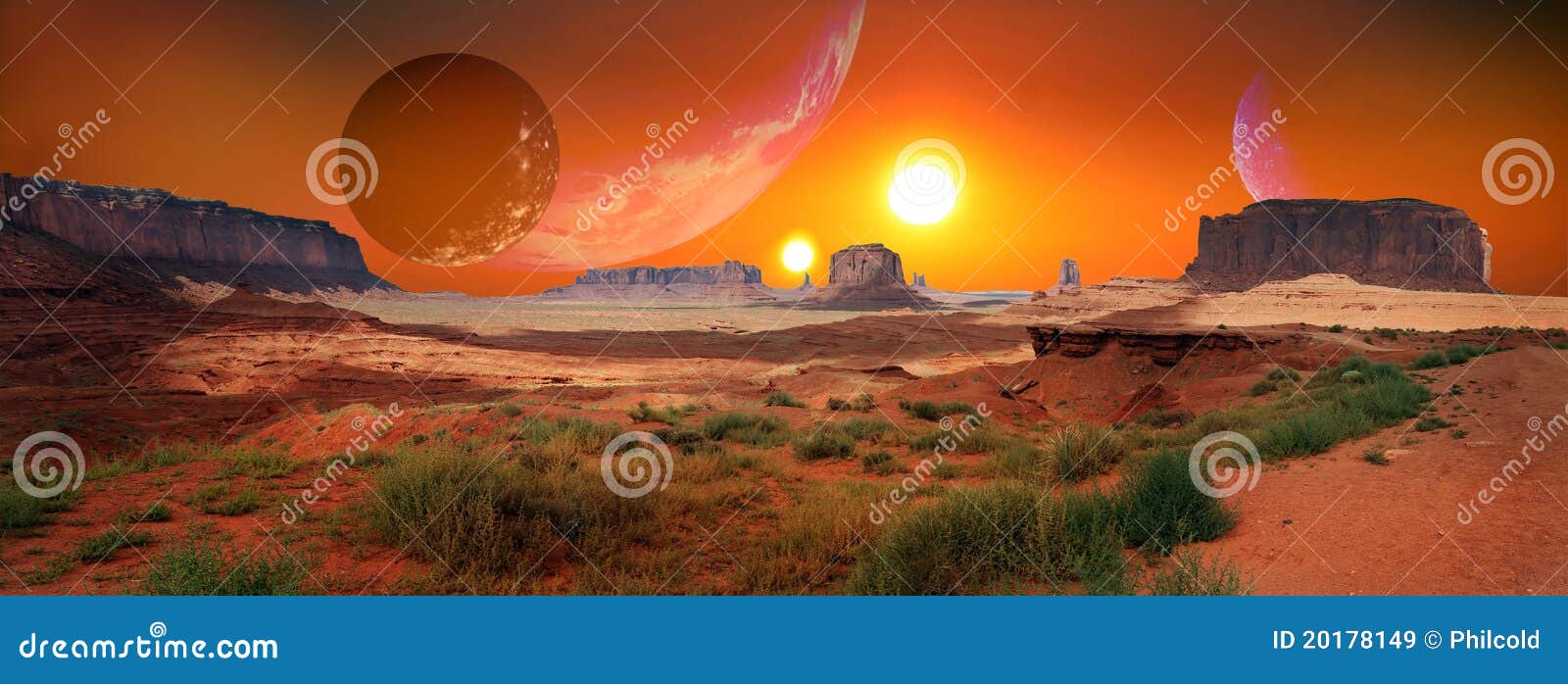 Two suns sunrise stock image. Image of double, planetarium - 20178149