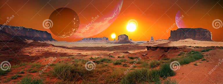 Two suns sunrise stock image. Image of double, planetarium - 20178149