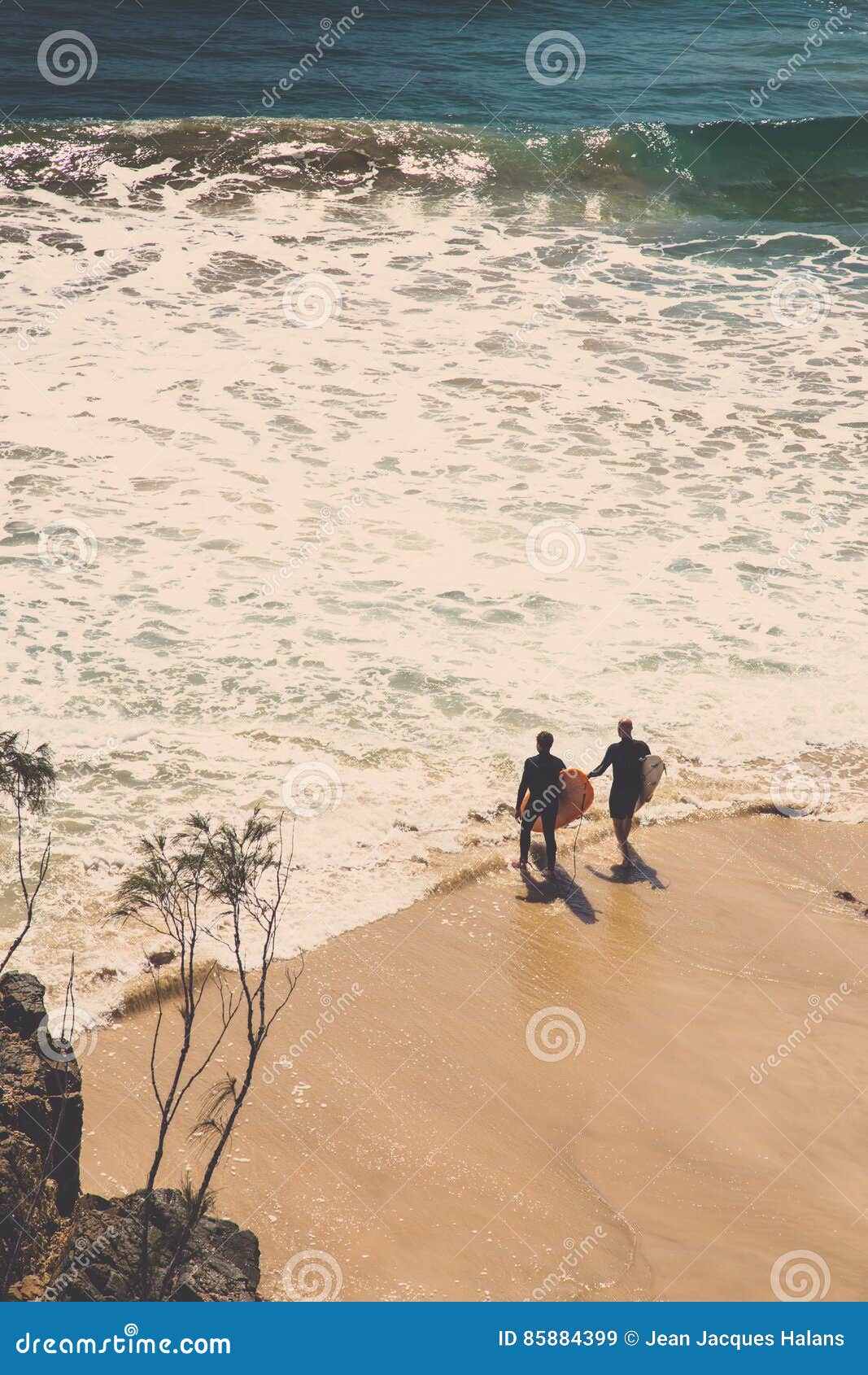 Two surfers editorial stock image. Image of walking, vacation - 85884399