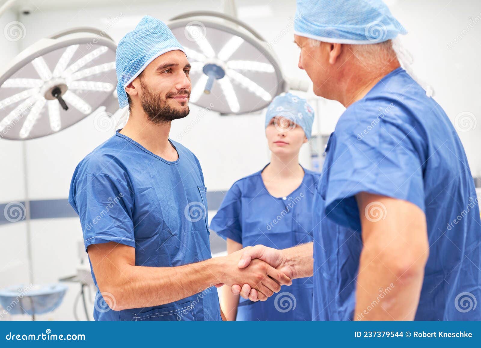 Two Surgeons during Handshake after an Operation Stock Photo - Image of ...