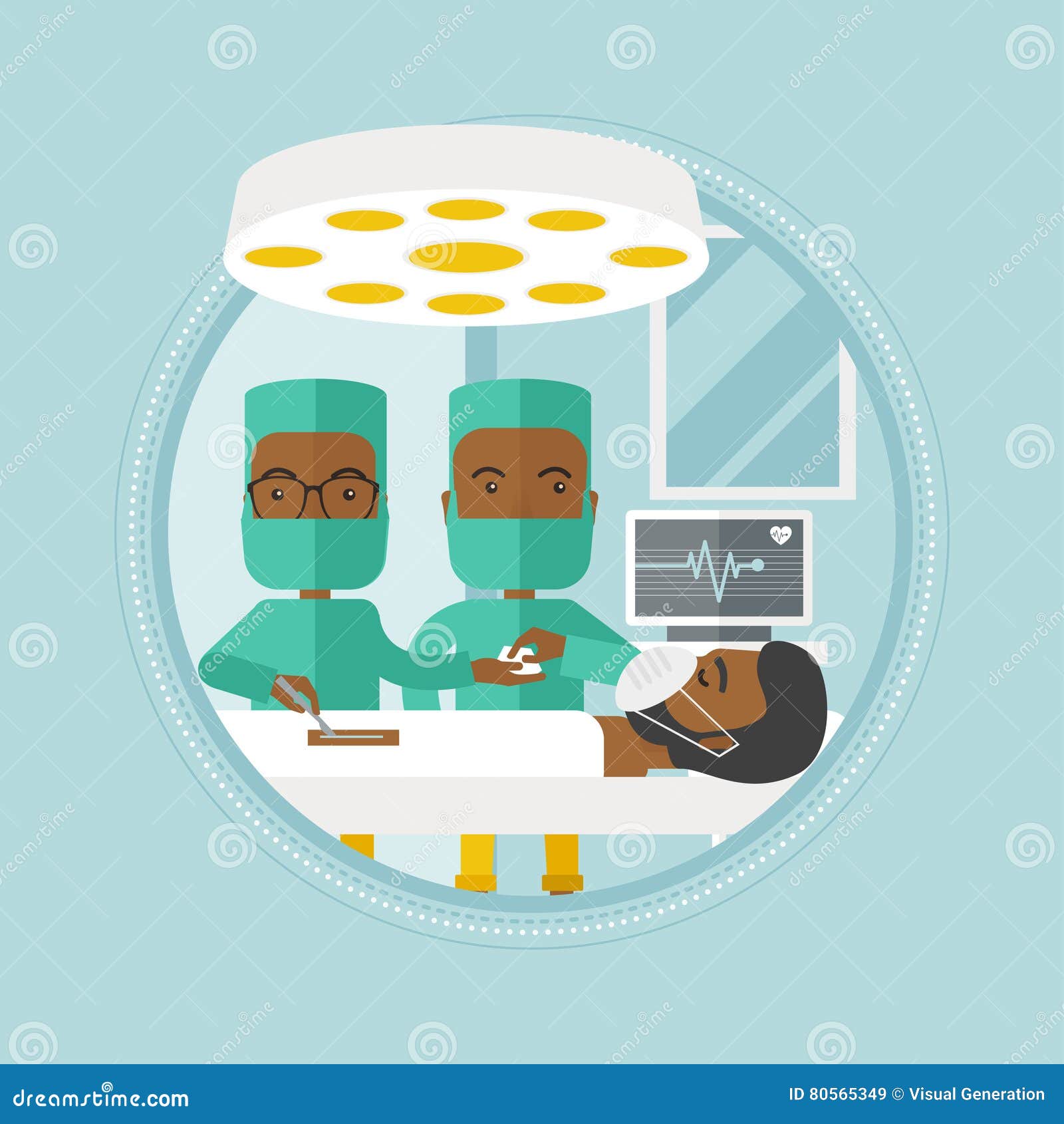 Two Surgeons Making Operation Vector Illustration. Stock Vector ...