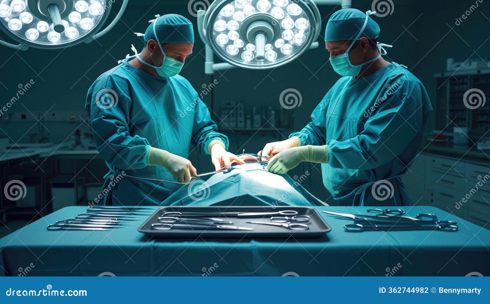 Surgeons Performing Operation in Modern Operating Room Stock Photo ...