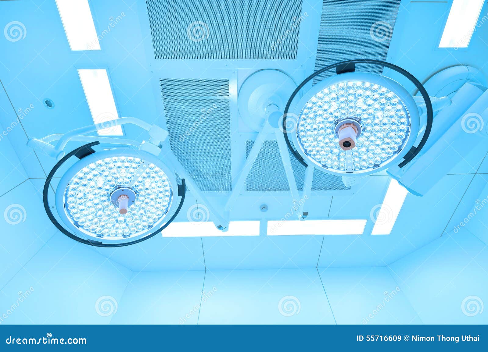 Two Surgical Lamps in Operation Room Stock Image - Image of light ...