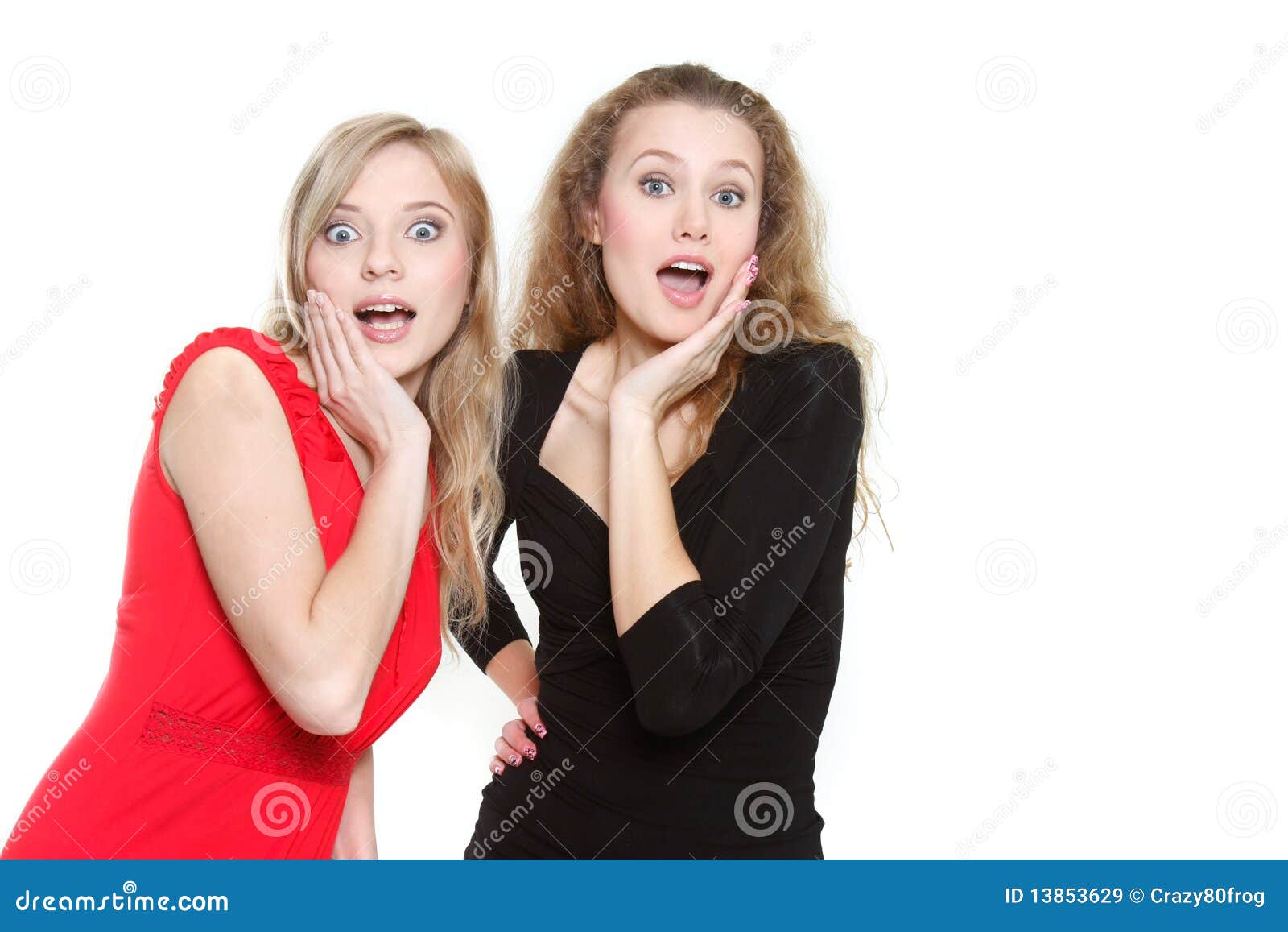 Two surprised girls stock image. Image of gossip, beauty - 13853629