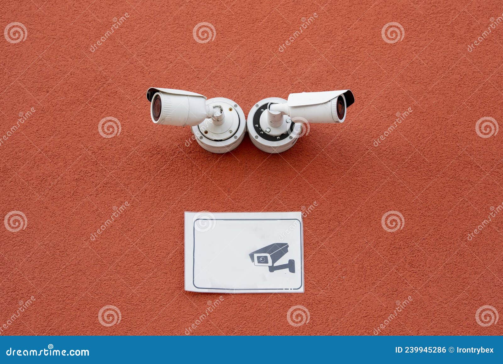 Two Surveillance Cameras on the Building Wall Stock Photo - Image of ...
