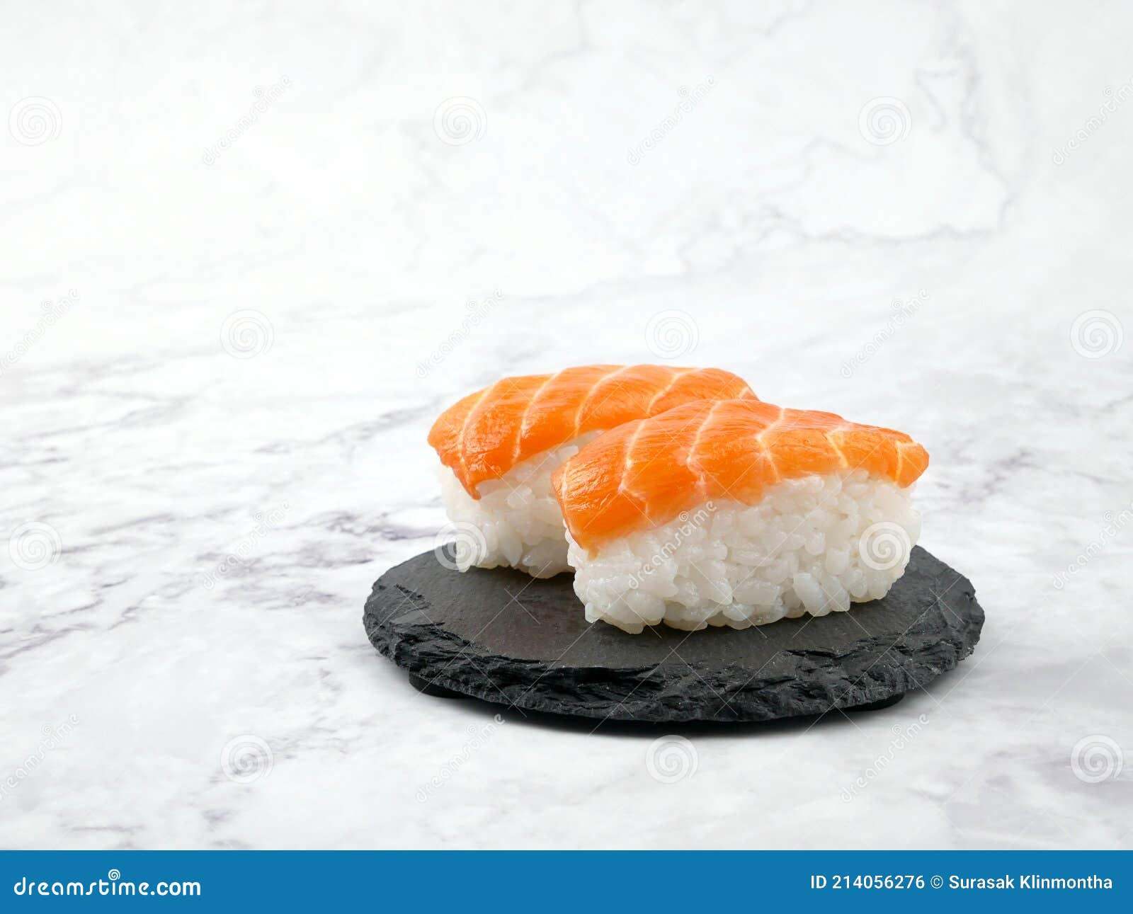 Two Sushi on Marble Texture Background Stock Photo - Image of culture ...