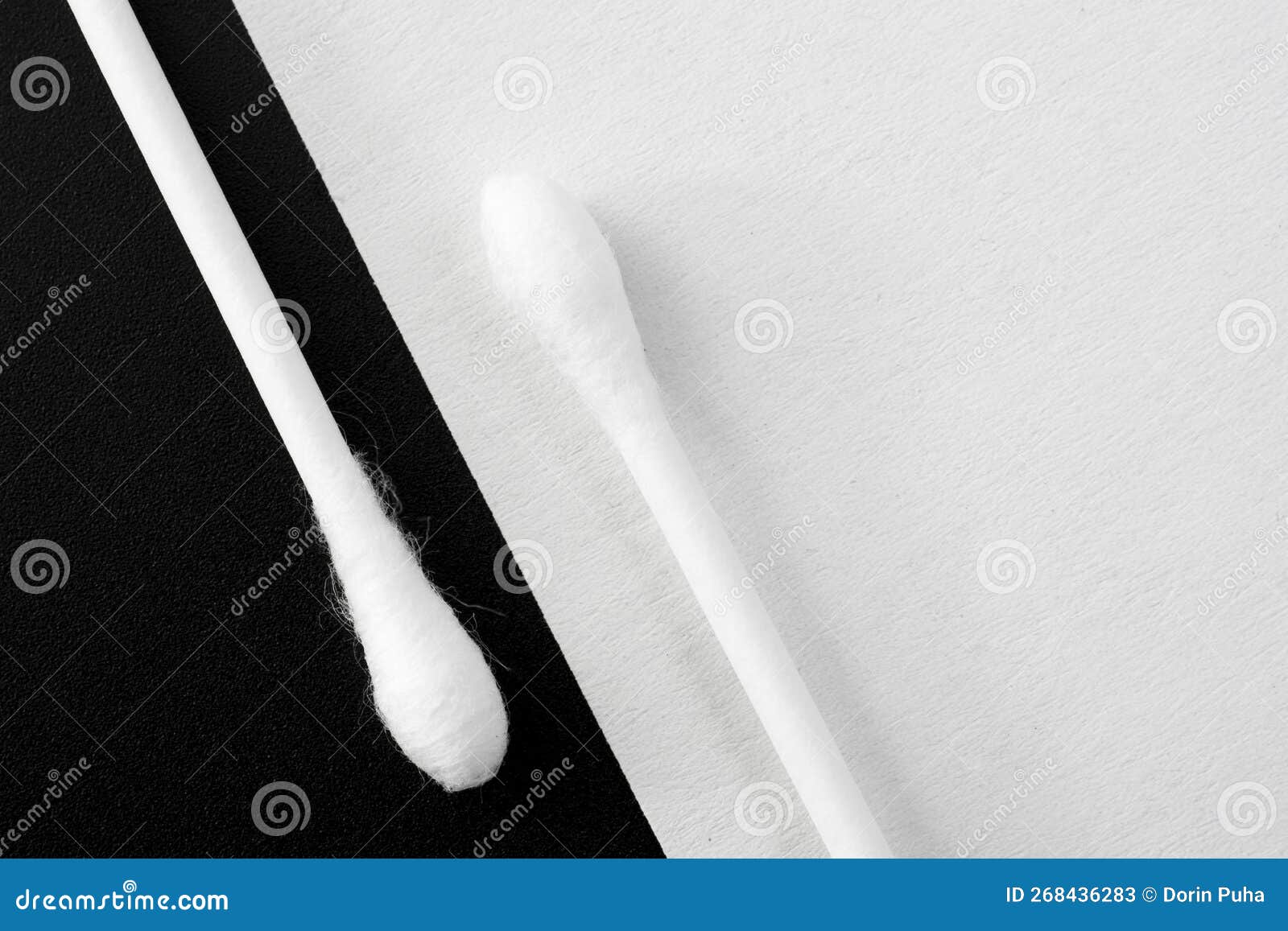 Two Swabs on Black and White Background Stock Image - Image of miss ...